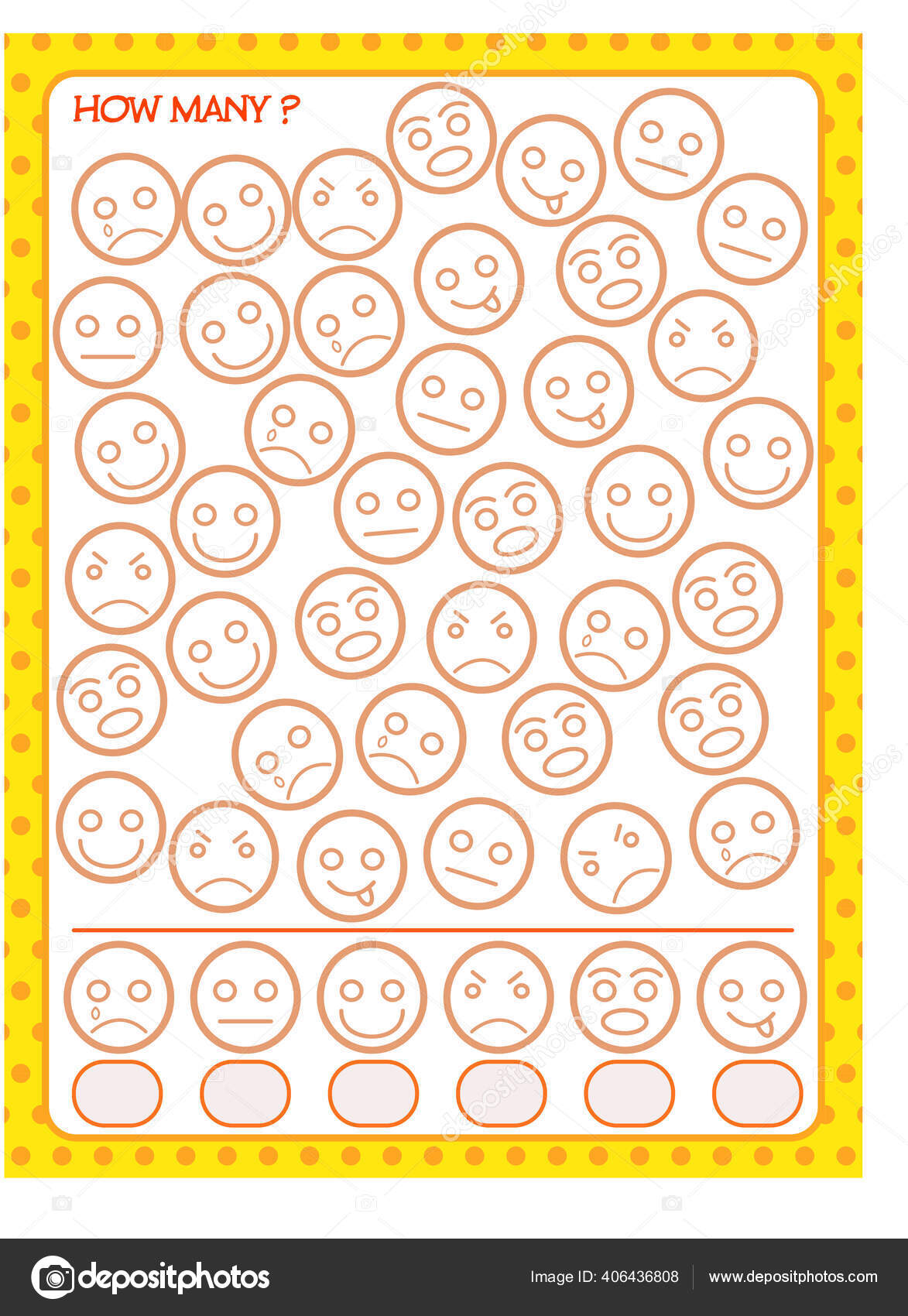 Game Children Count How Many Emotions Stock Vector by ©Irmer 406436808