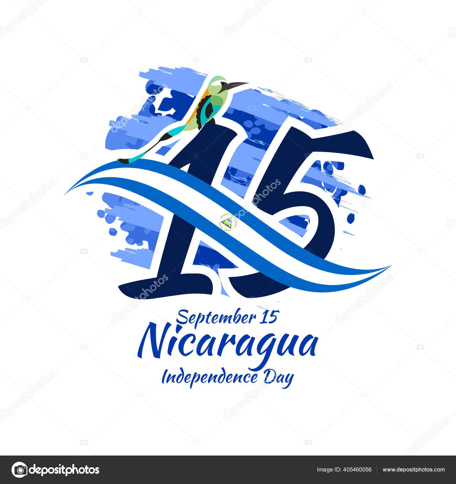 Septiembre Feliz Día Independencia Nicaragua Vector Ilustración ...