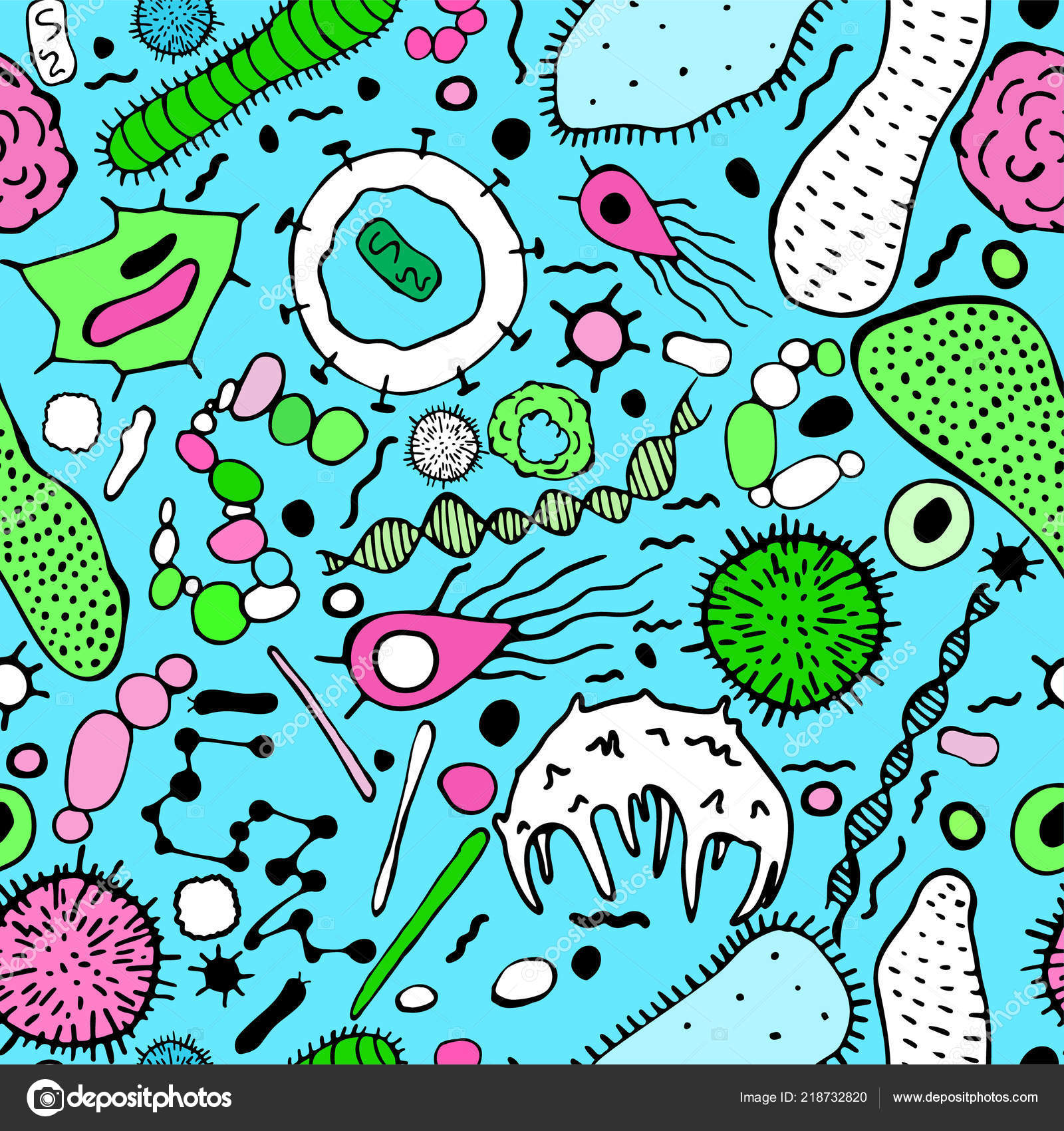 Microbiology Seamless Pattern Stock Vector Image by ©annyart #218732820
