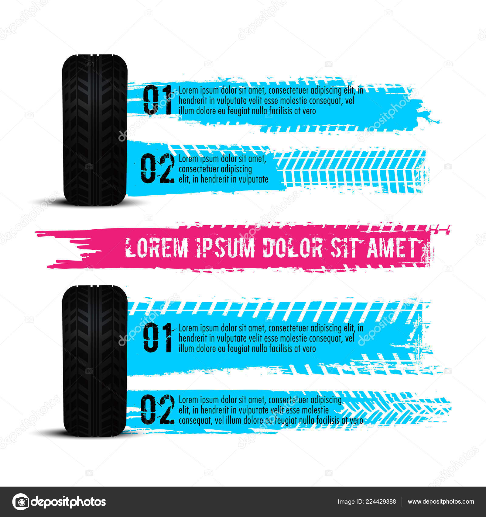 Tire tread marks infographic Stock Vector Image by ©annyart #224429388