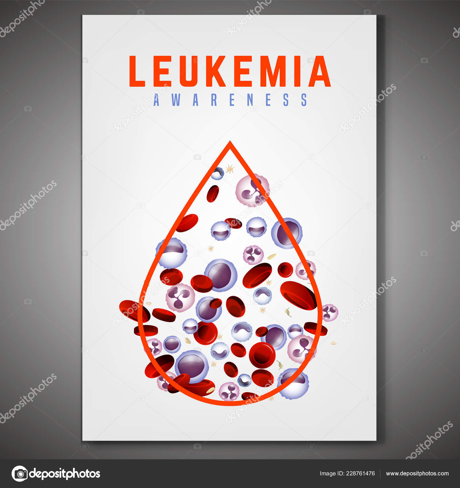 Cartel vertical de leucemia Vector de stock #228761476 de ©annyart