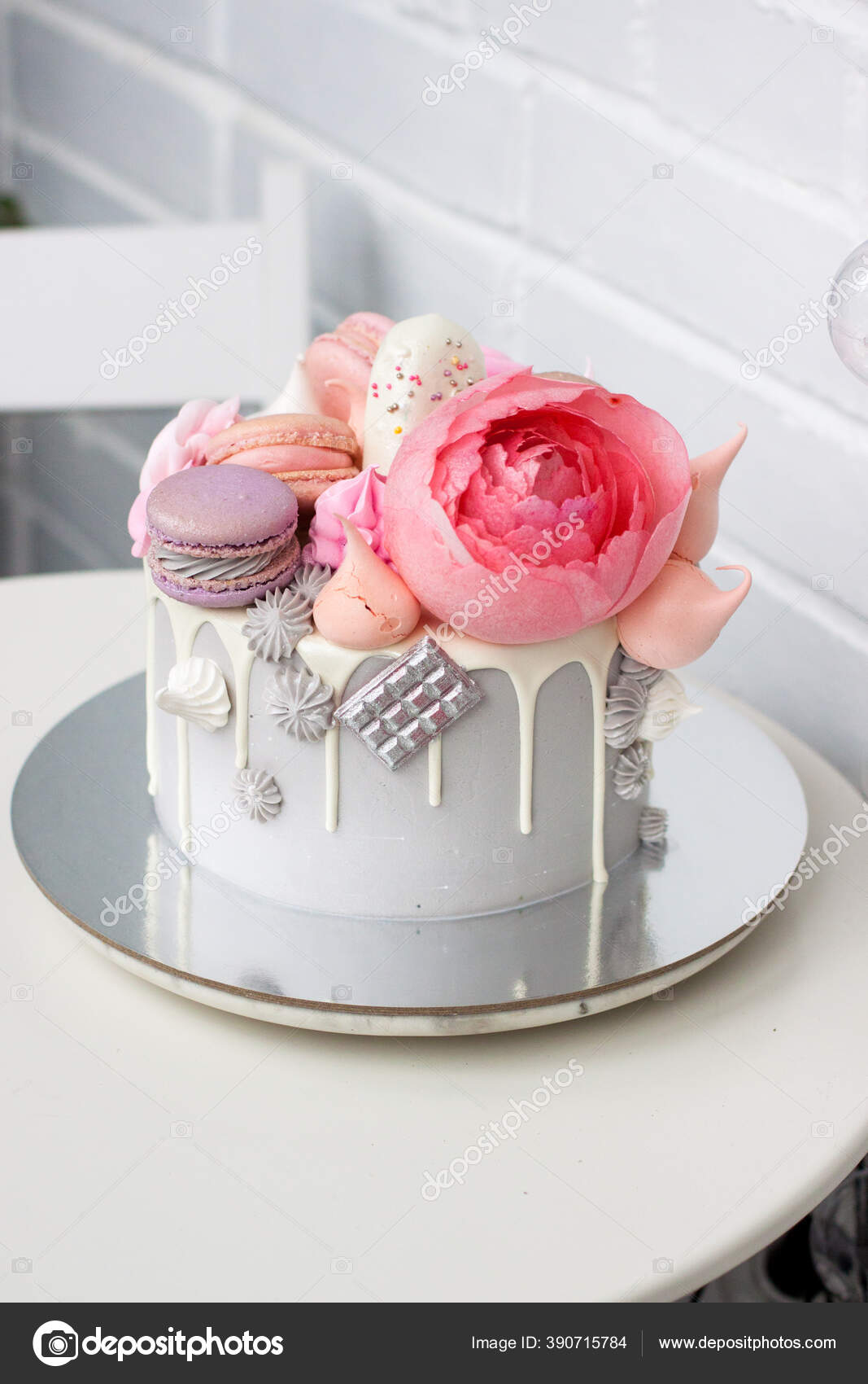 Pink And Grey Cake