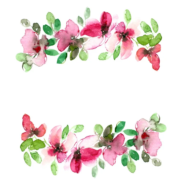 Problemfri Blomsterkant Akvarel Blomsterramme Bryllup Invitation Design ...