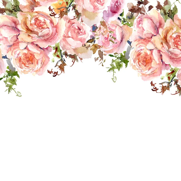 Problemfri Blomsterkant Akvarel Blomsterramme Bryllup Invitation Design ...