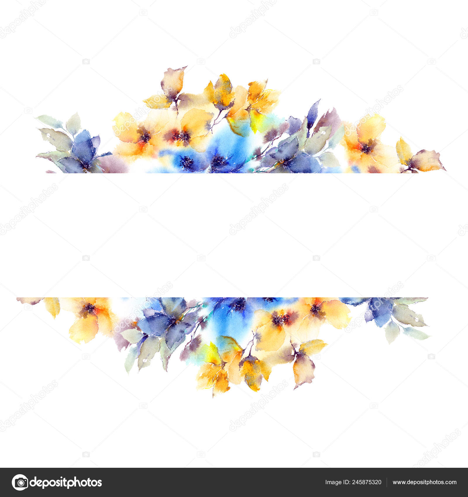 Yellow Flower Border For Wedding Invitation