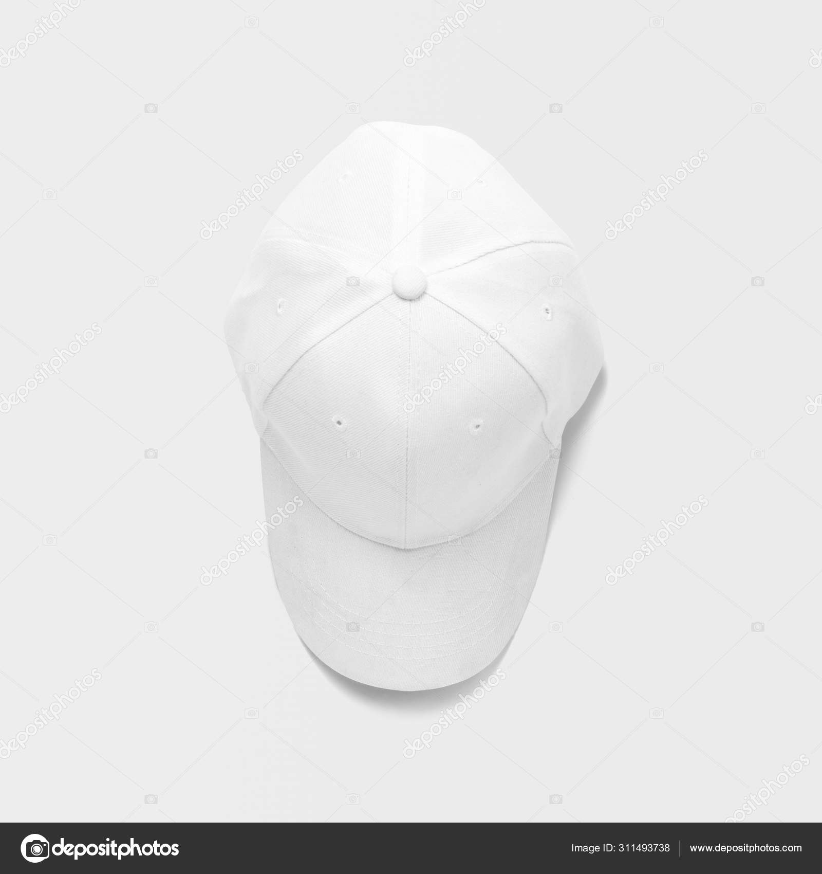 Top View White Plain Baseball Cap Isolated Background Stock Photo by ...