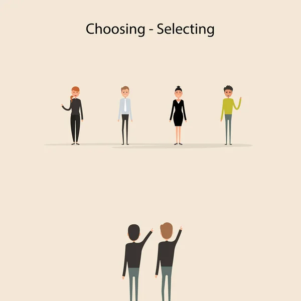 Businesspeople Selecting Boss Hands Cartoon Character Selecting ...