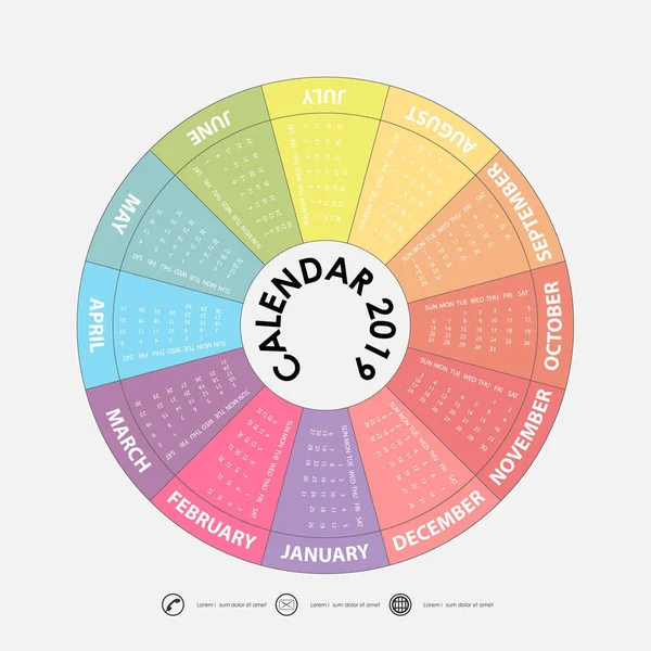 2020 Calendar Template.Circle calendar template.Calendar 2020 Se Stock ...