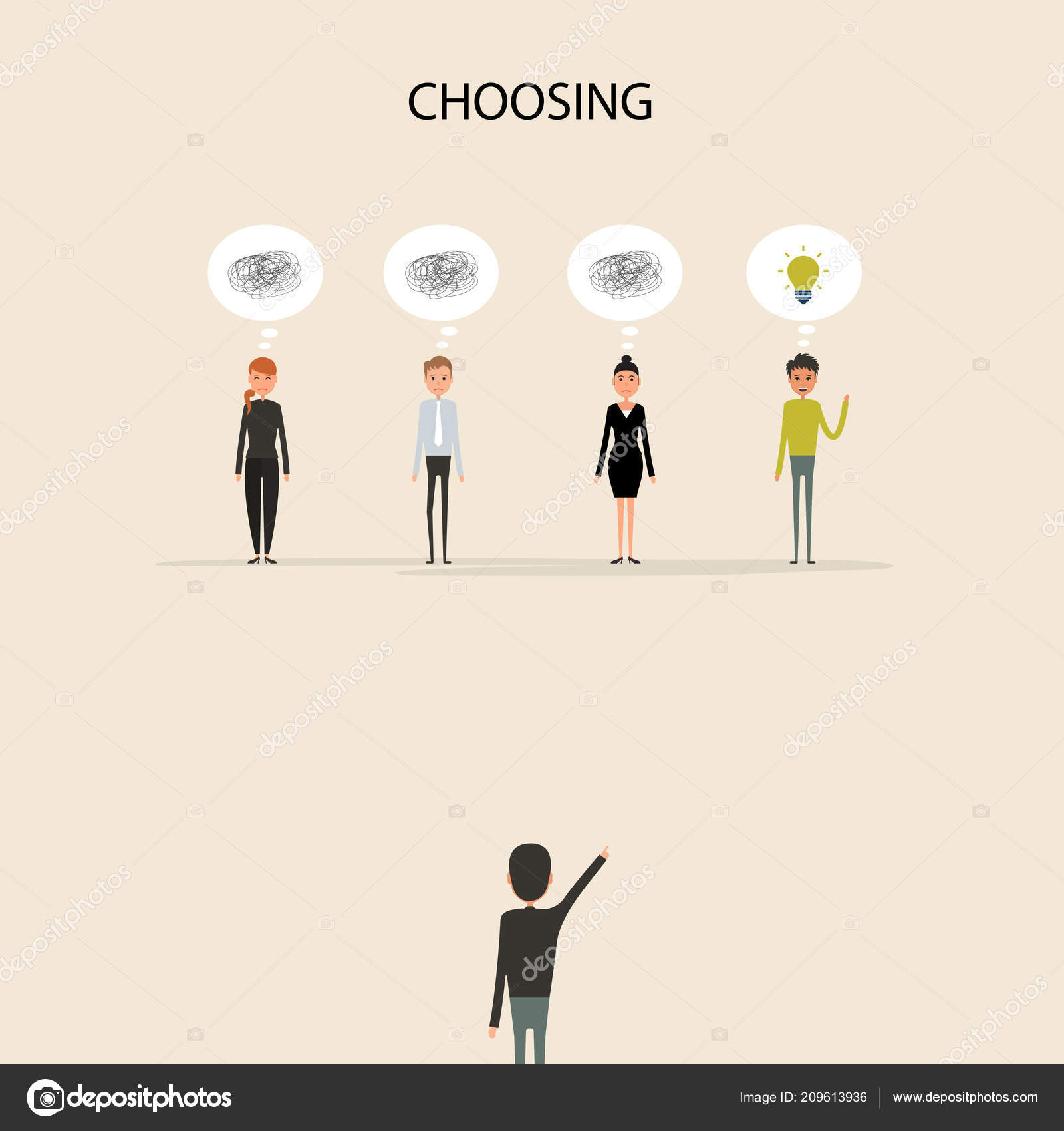 Businesspeople Selecting Boss Hands Cartoon Character Selecting ...