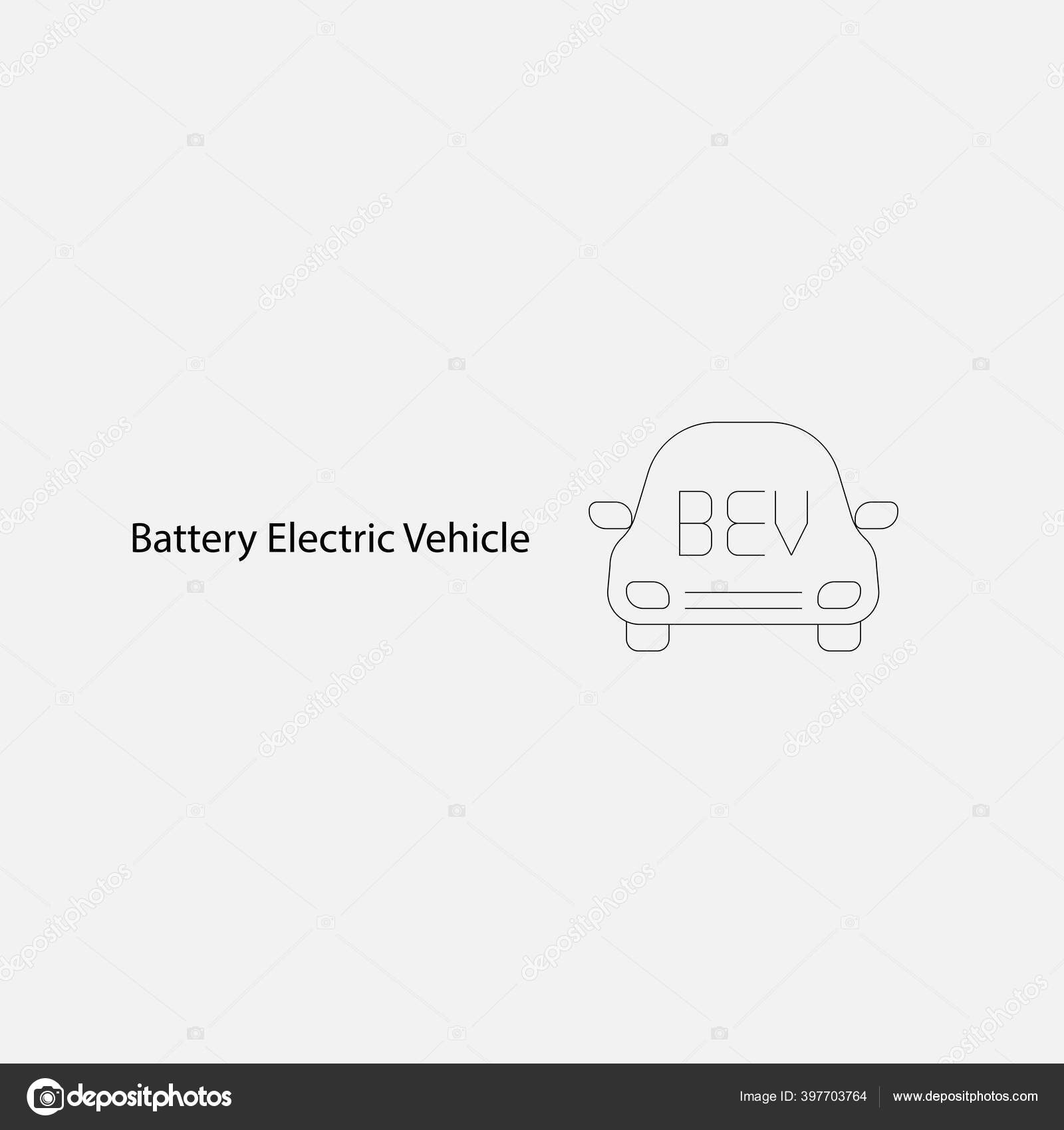 Bev Battery Electric Vehicle Icon Electric Car Icon Charger Station ...