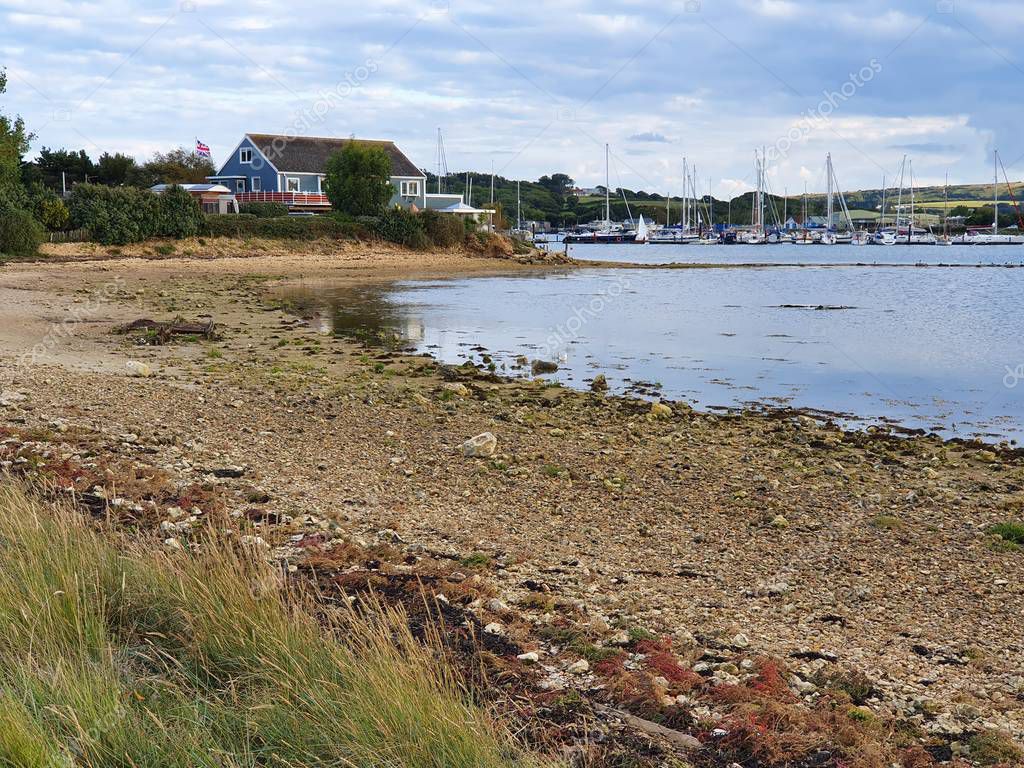 La playa y la casa de botes en St. Helen 's Duver, Isla de Wight. 2022