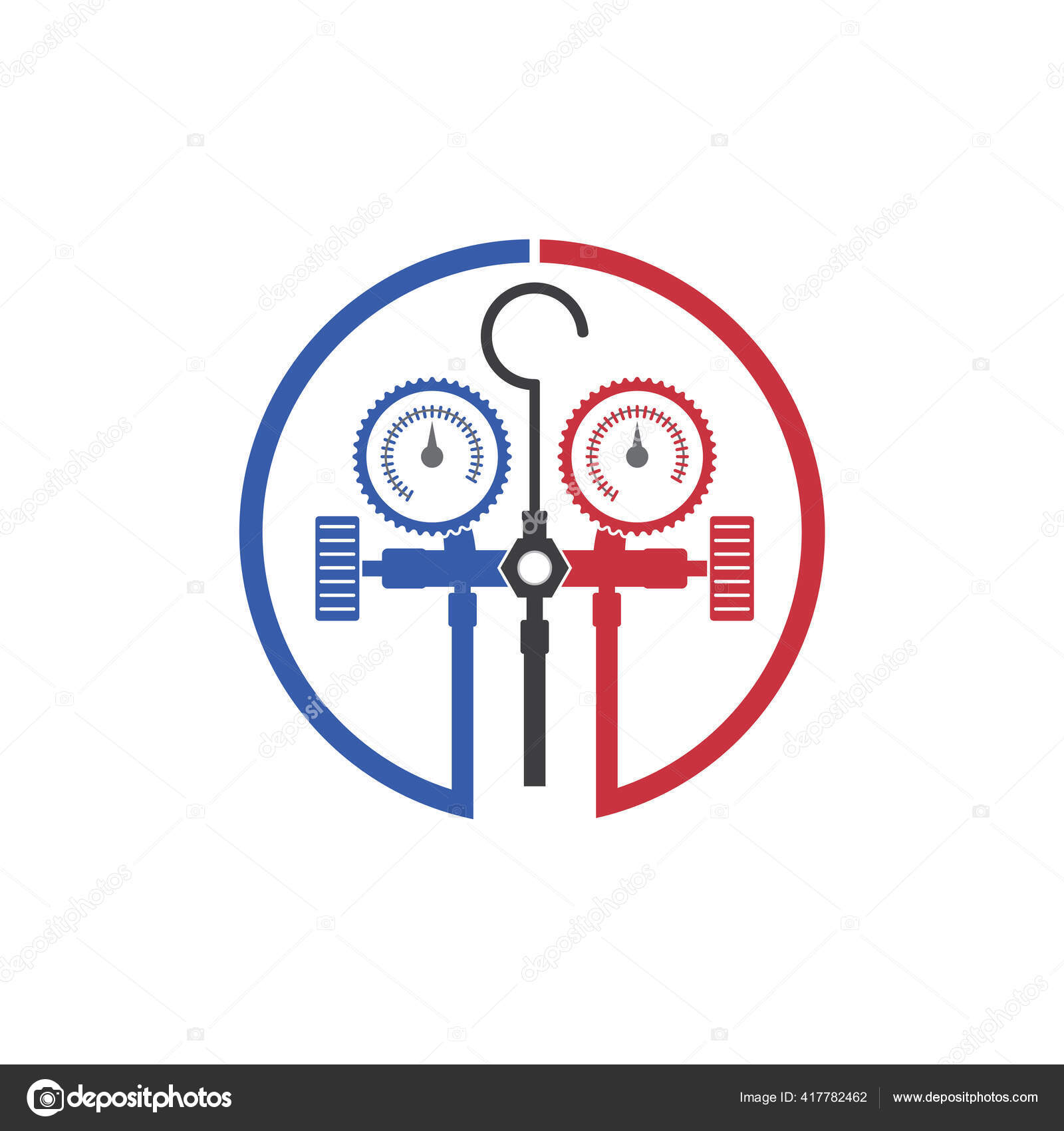 Vector Logotipo Con Manómetro Manómetro Diseño Eps Formato Símbolo ...