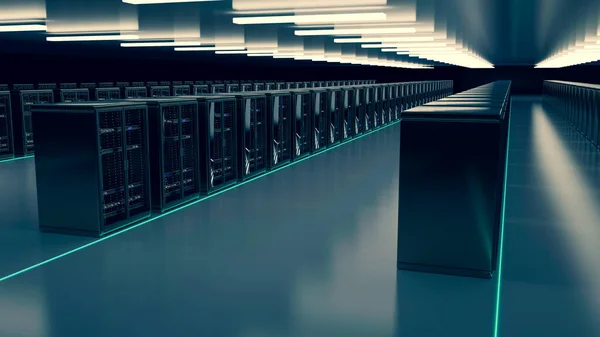 Server racks in server room cloud data center. Datacenter hardware ...