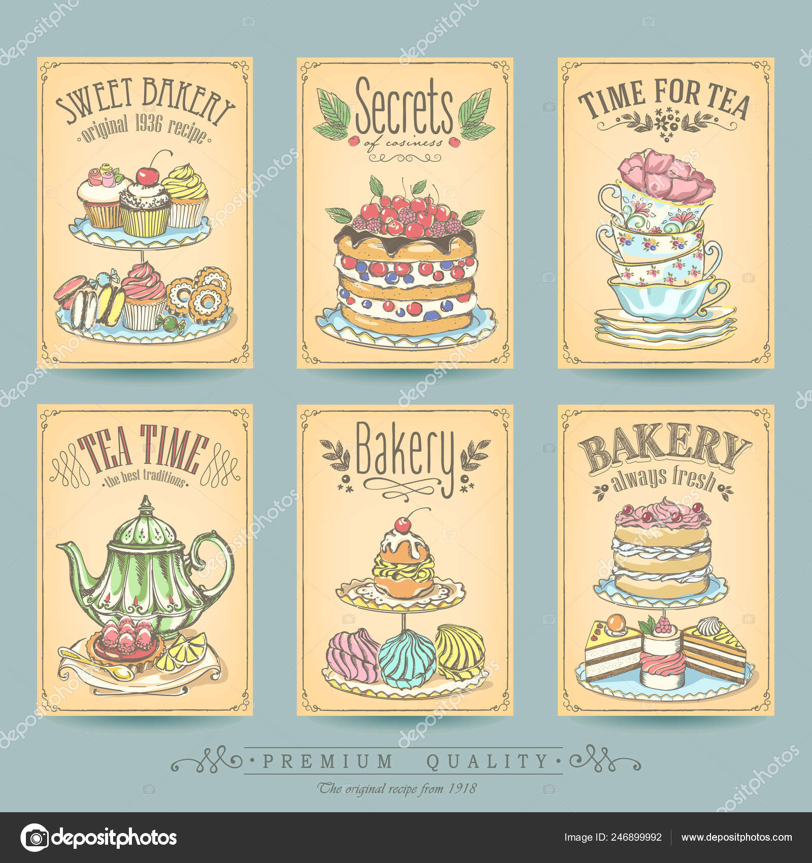 Prints High Tea Bakery Afternoon Tea art print 120 years old LARGE Rare ...