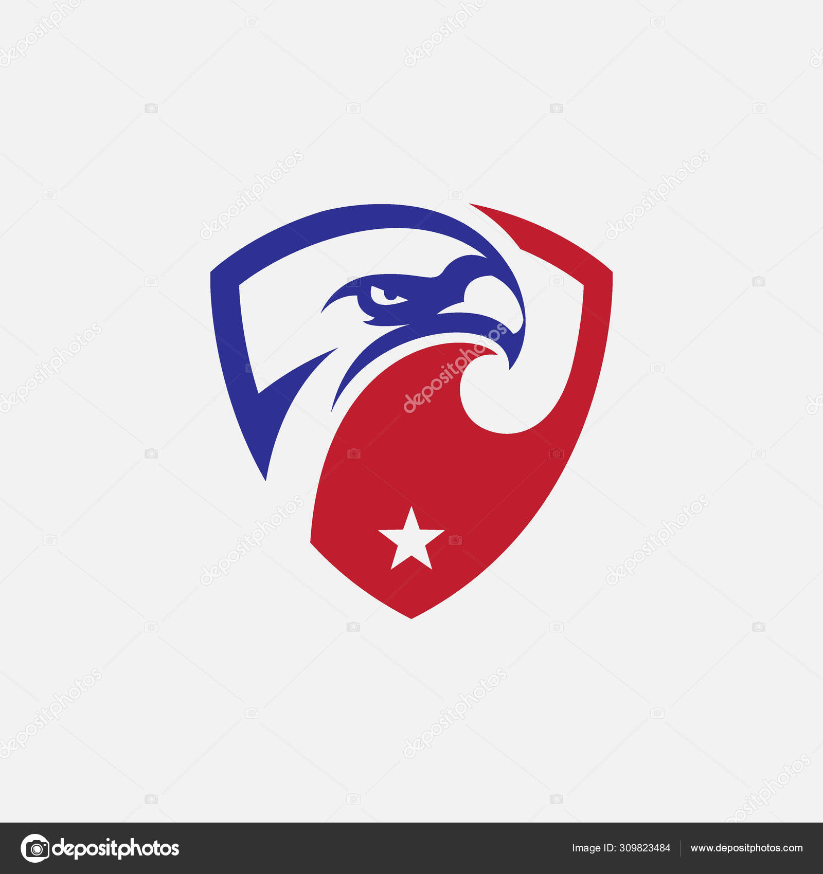 Eagle Shield Icon Design Illustration Hawk Icon Design Usa Eagle ...