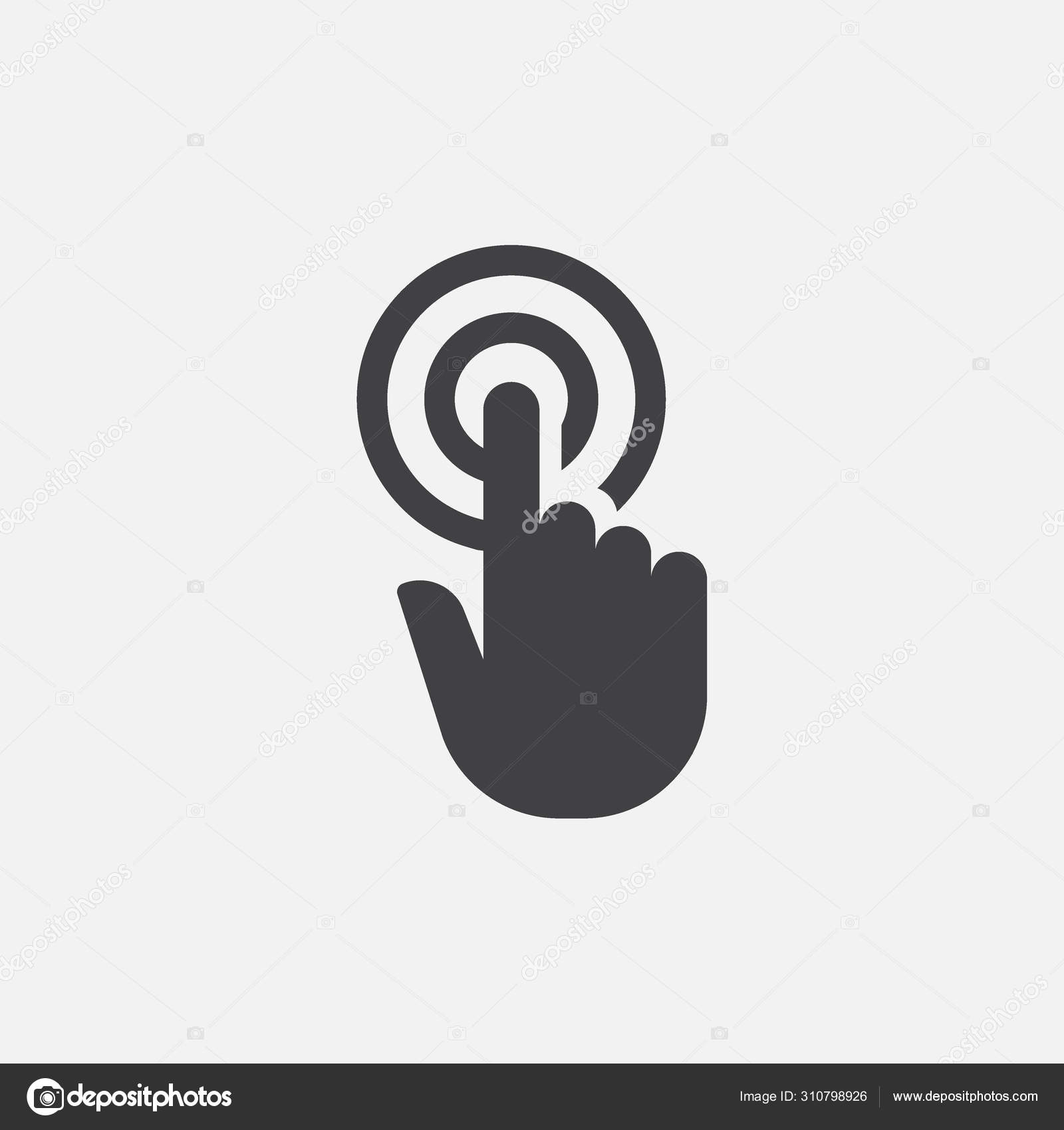 Clicking Finger Flat Icon Hand Pointer Vector Hand Pointer Cursor Stock ...