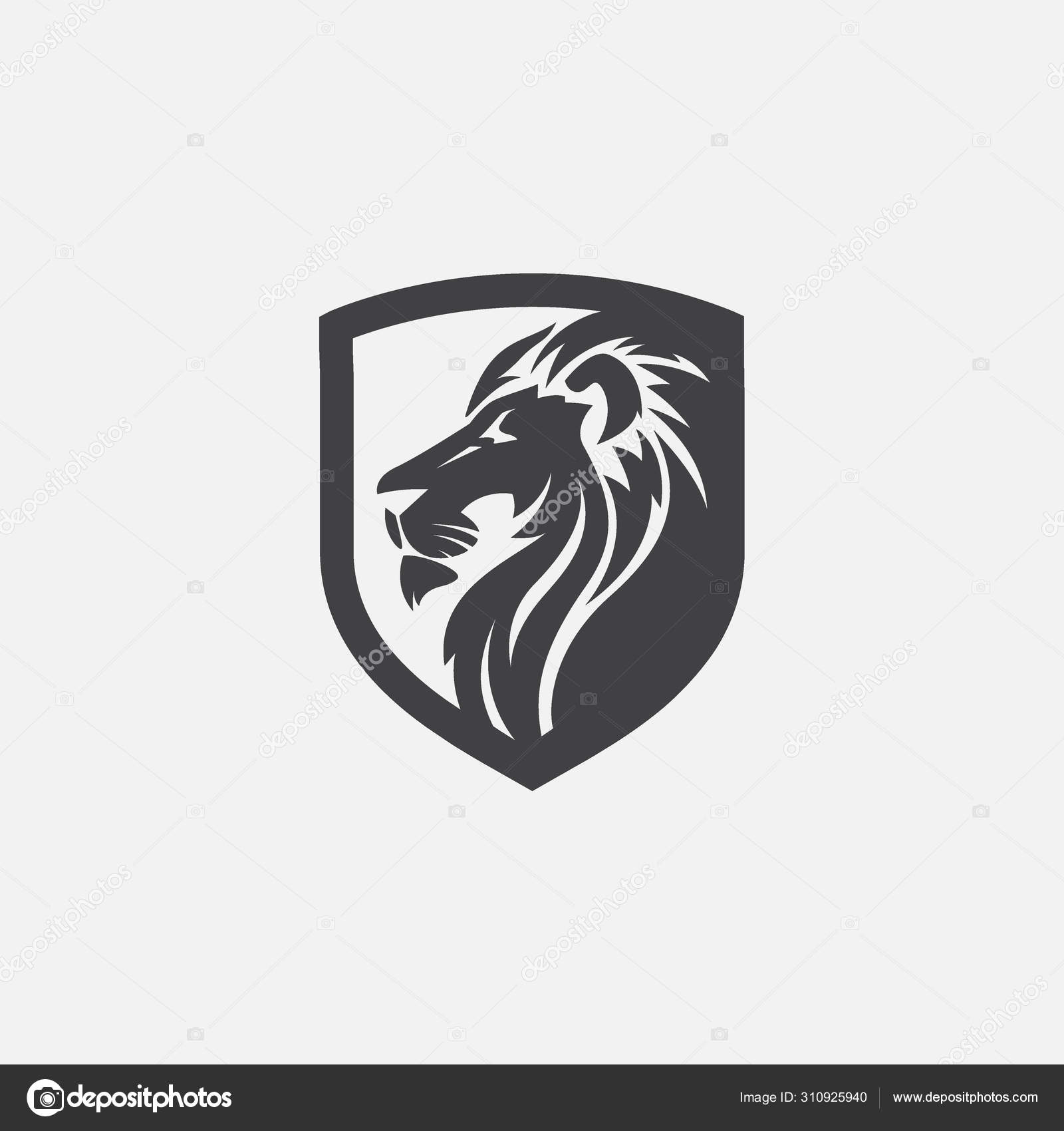 Lion Shield Luxury Logo Icon Elegant Lion Shield Logo Design Stock ...