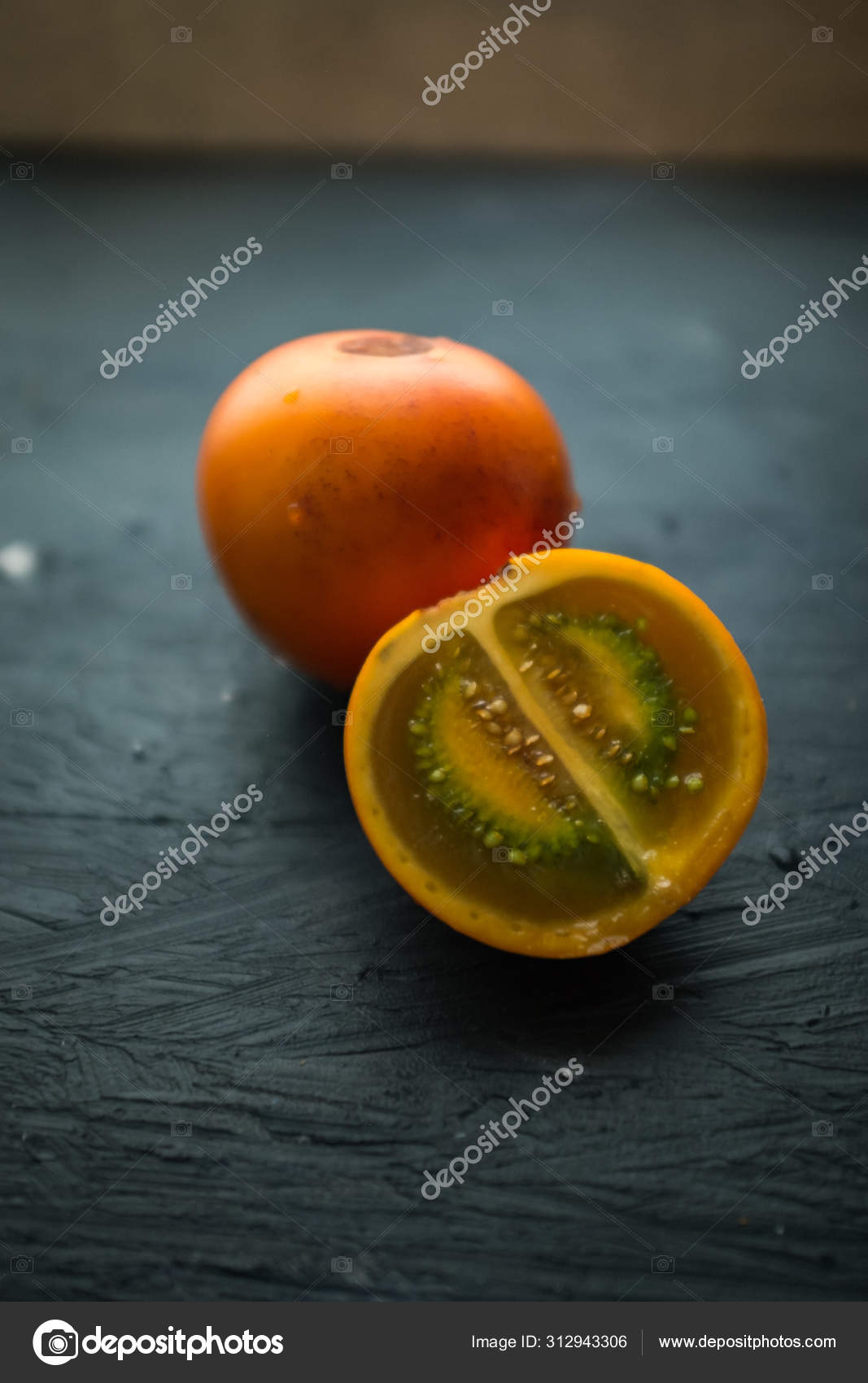Lulo (Solanum quitoense) Tropical fruit from Colombia, known for their ...