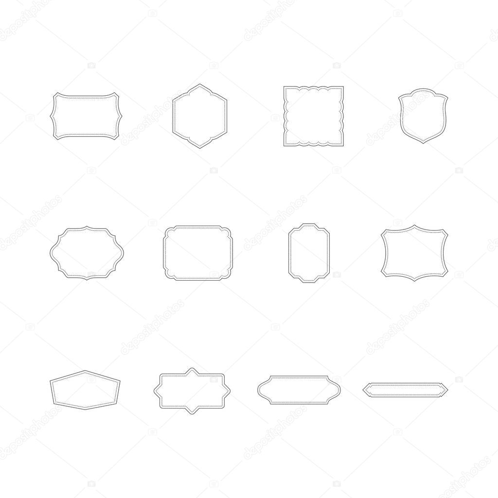 Vintage Frames Set - Paquete de 12 marcos blancos con líneas de puntos ...