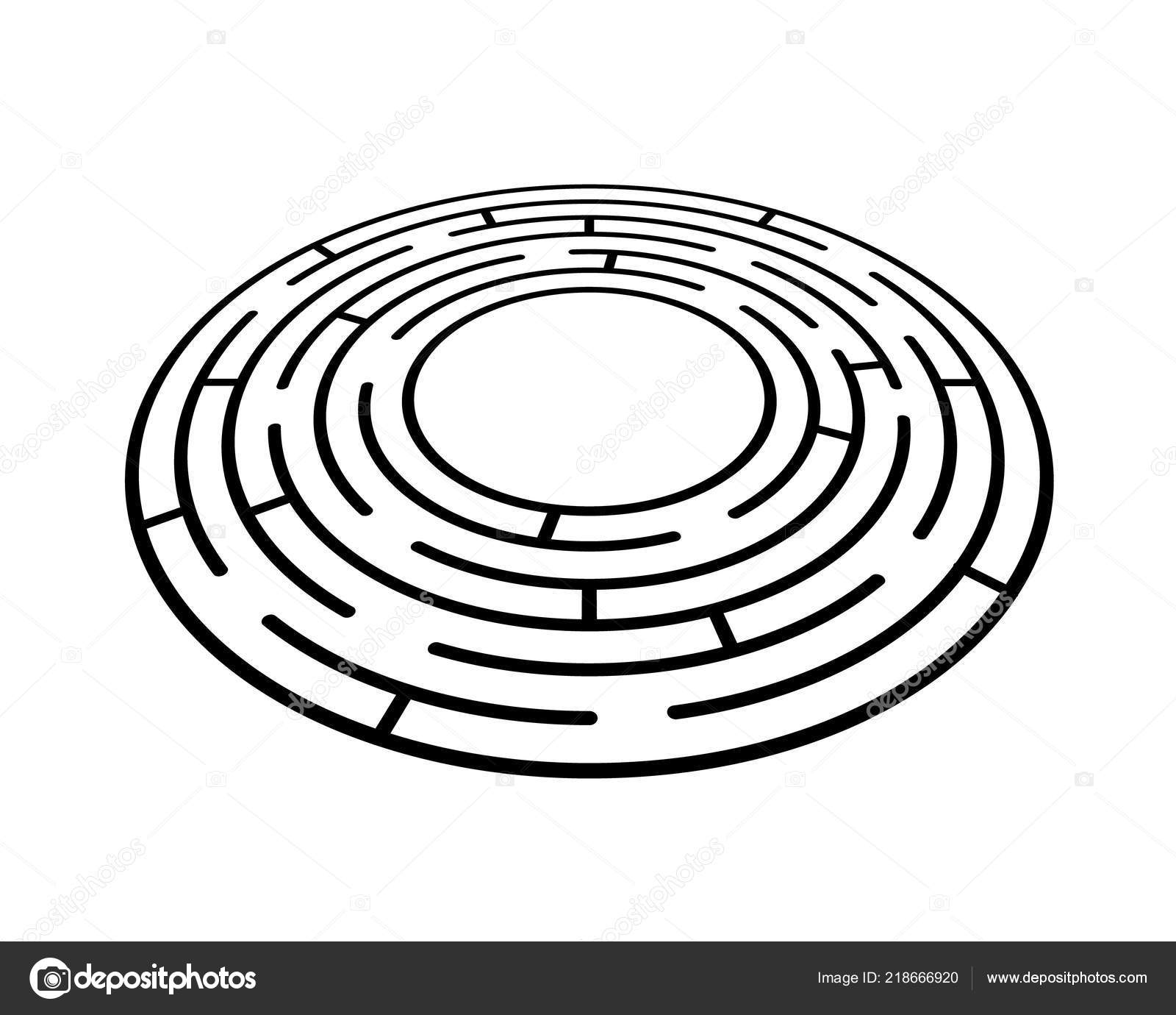 Labyrinth Icon Flat Template Design Element Vector Illustration Stock ...