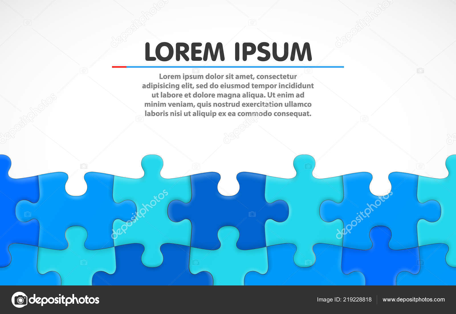 Rompecabezas azul. Fondo simple en blanco . Vector de stock #219228818 ...