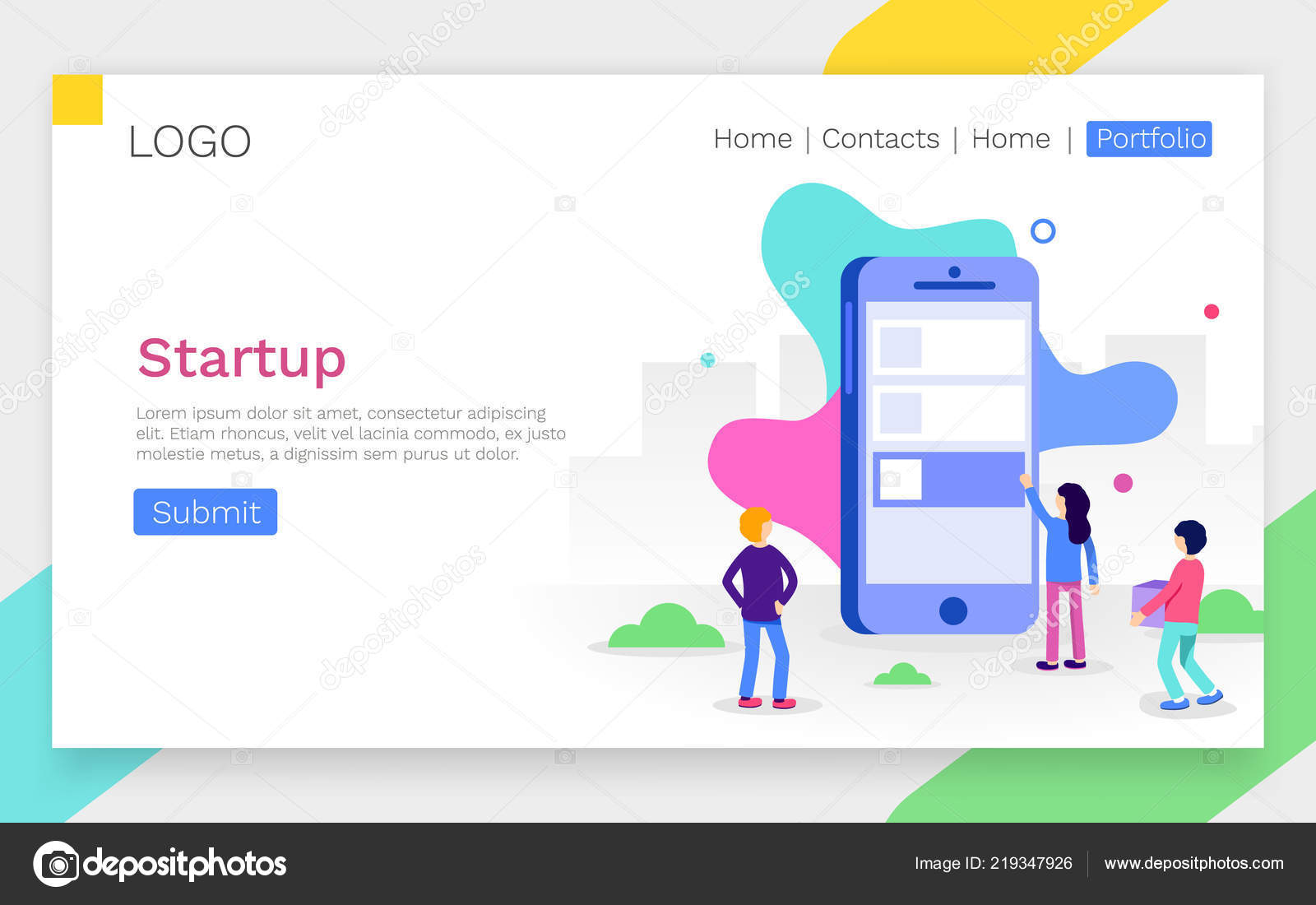 Modern flat design. Concept of App Development for website and mobile website. Landing page ...