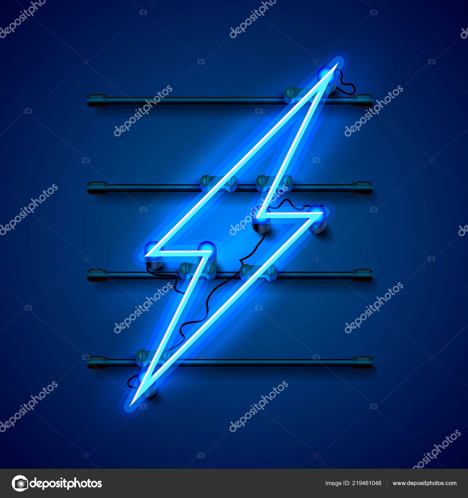 Neon sign of lightning signboard. Stock Vector by ©hobbit_art 219461048