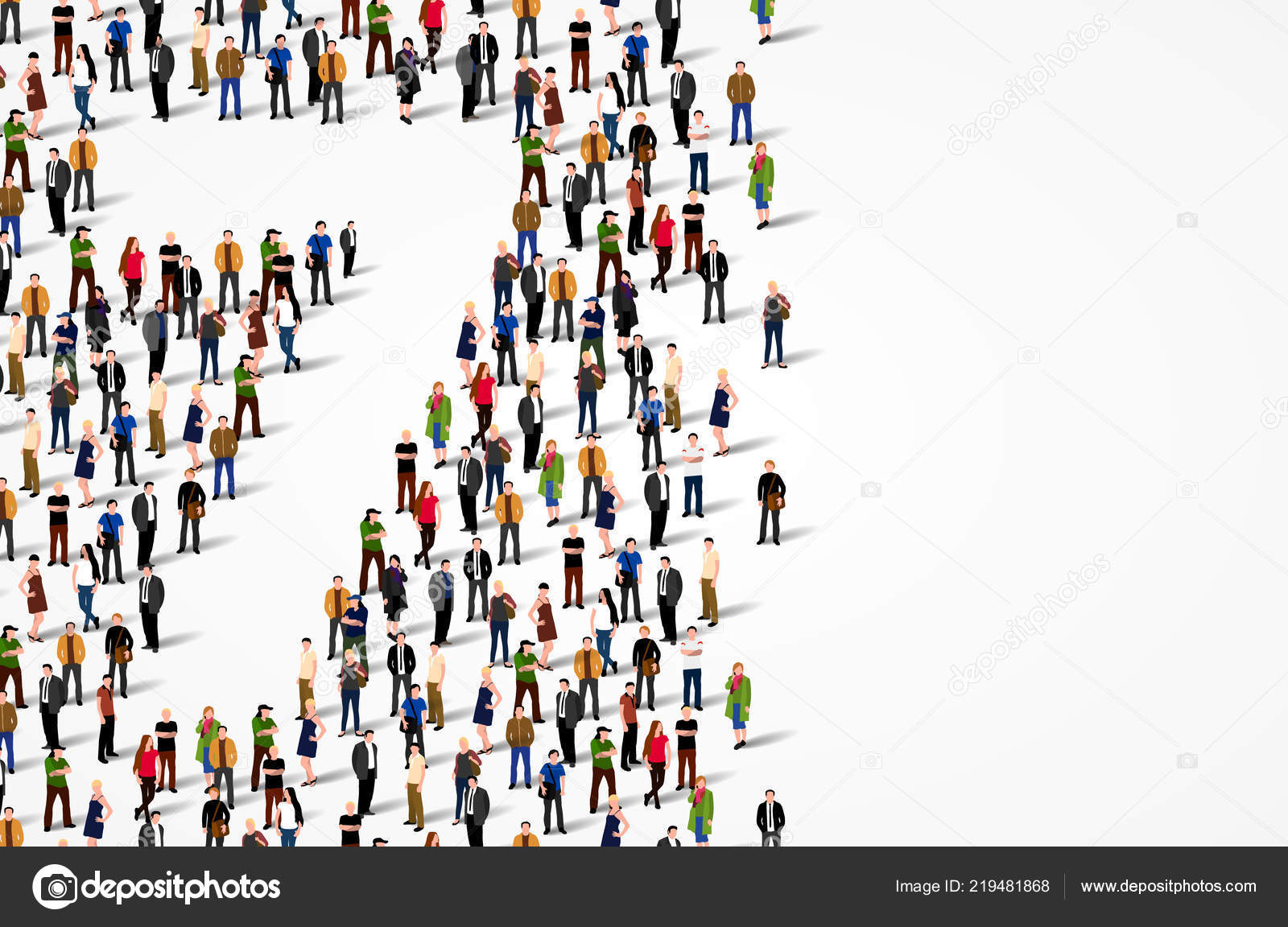 Large group of people in number 7 seven form. Stock Vector Image by ...