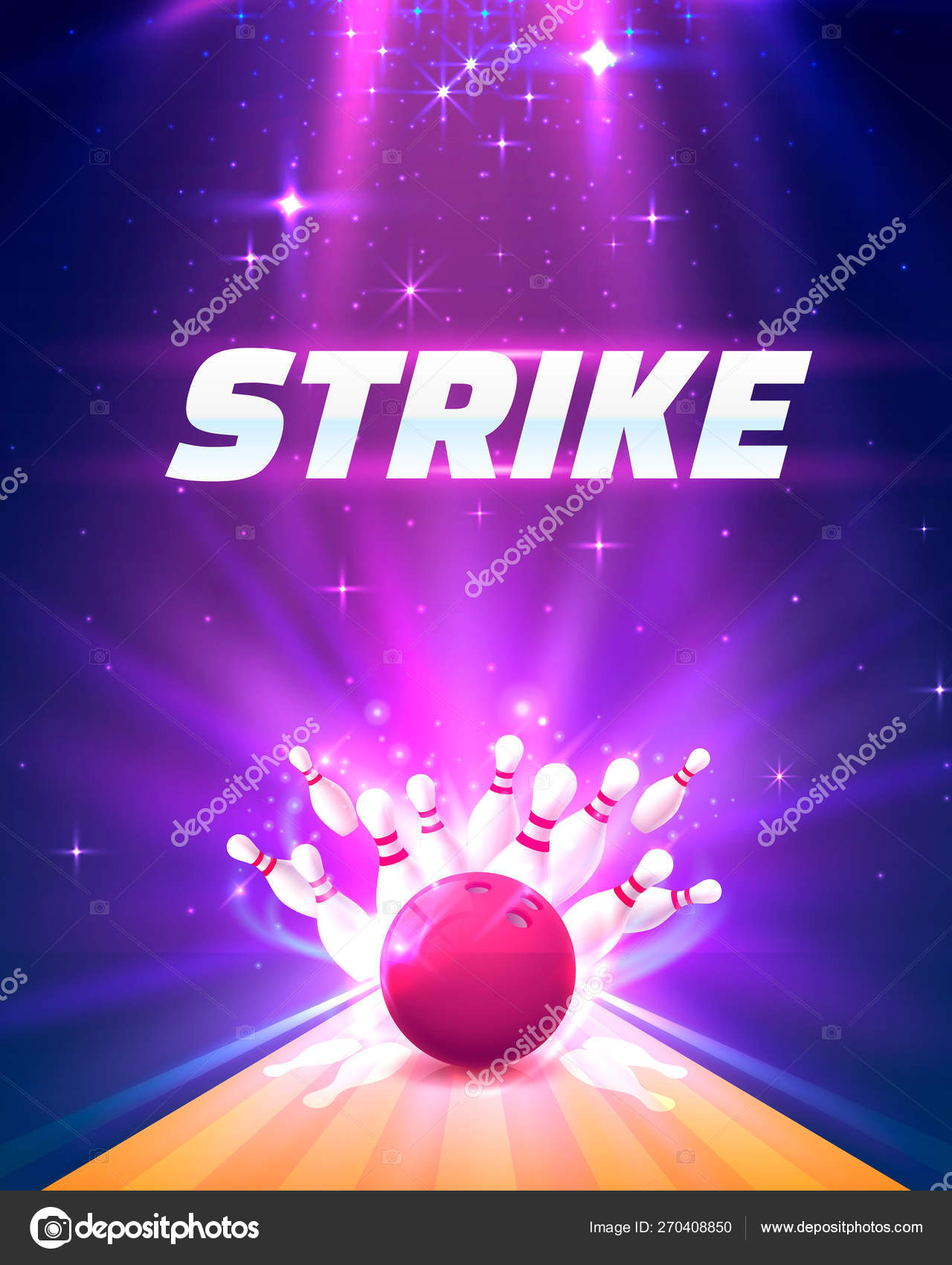 Bowling club poster with the bright background. Stock Vector by ©hobbit ...
