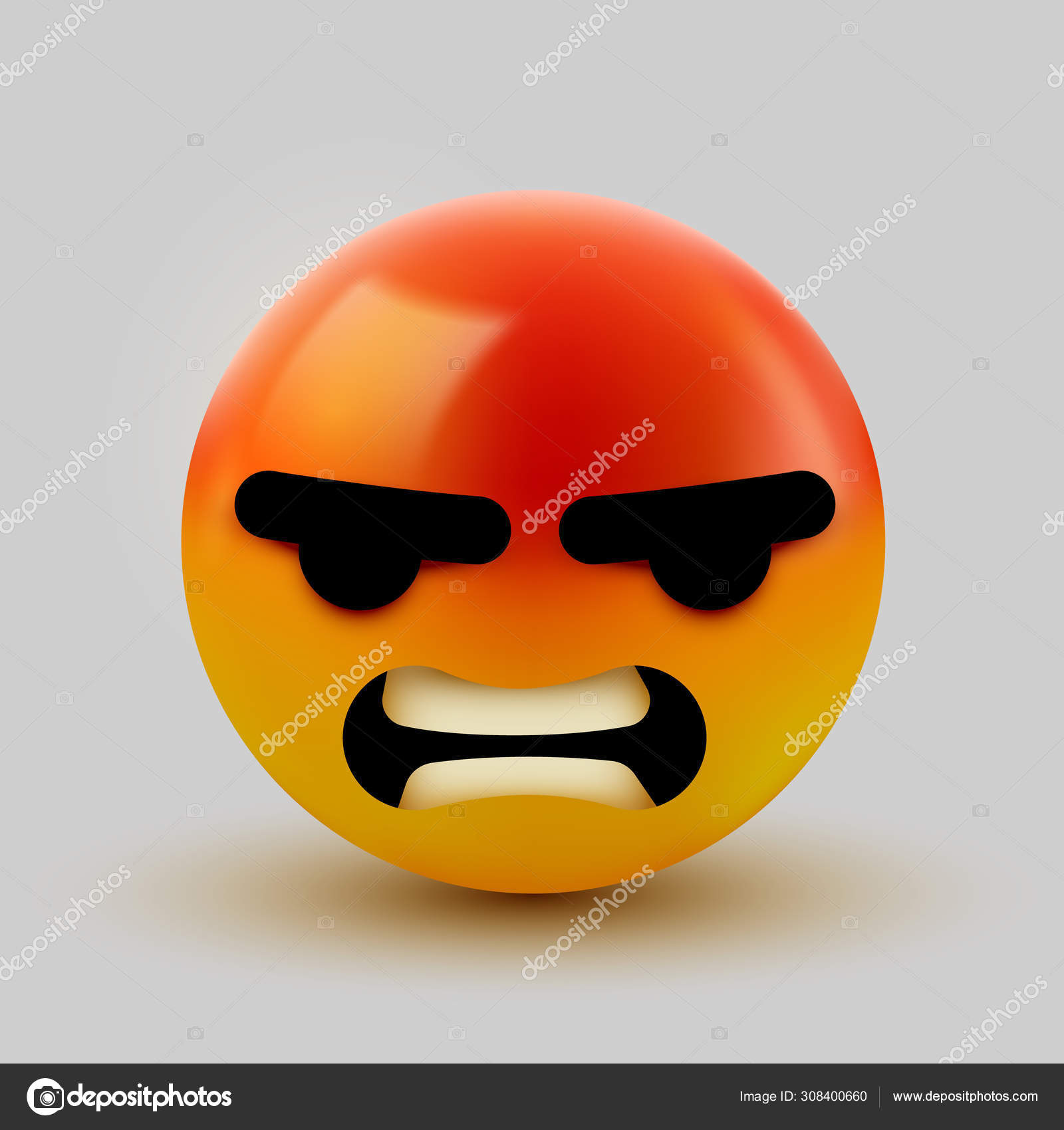 Angry, mad emoji, emoticon. Social media smiley. Stock Vector by ...