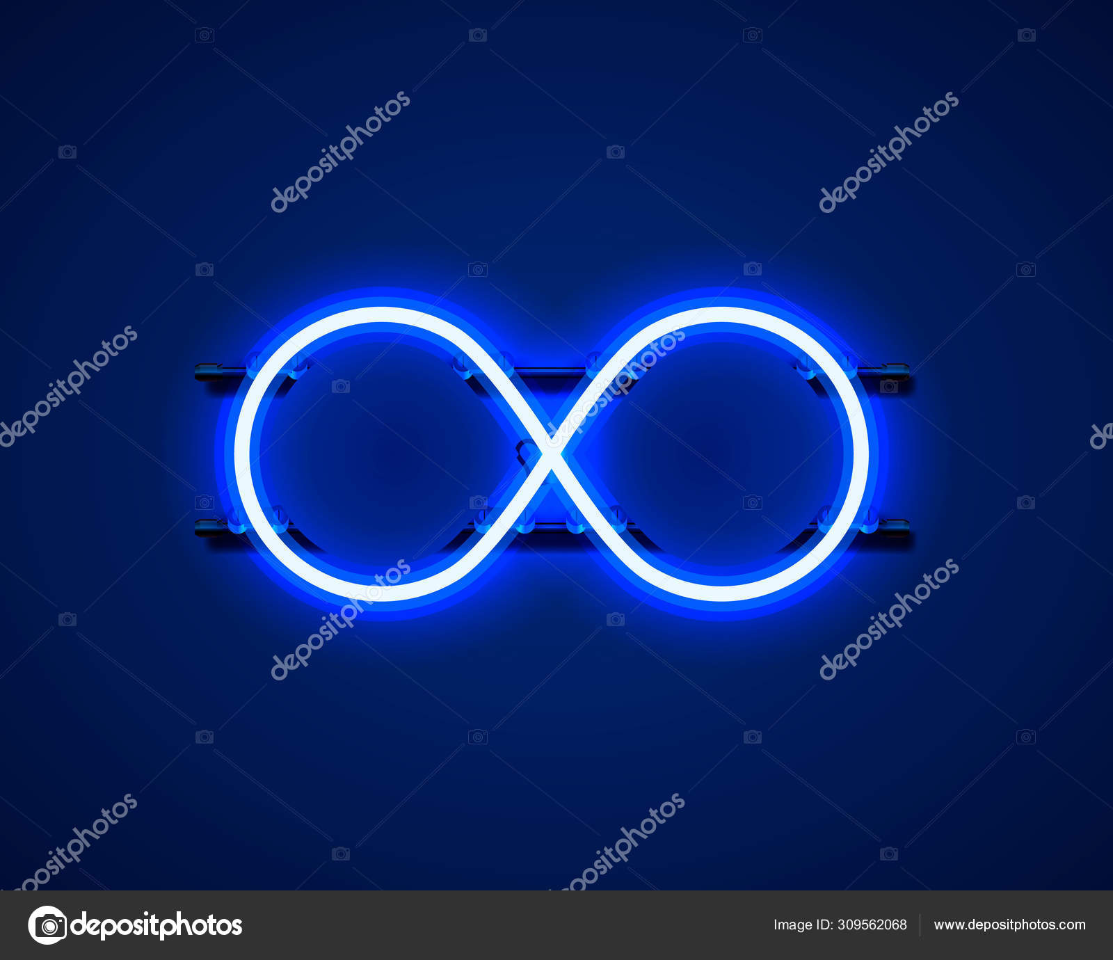 Infinity neon symbol on the blue background. Stock Vector by ©hobbit ...