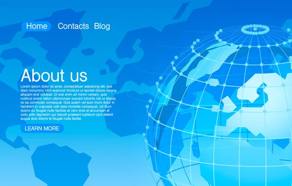 Concept global planet earth point blue background. Stock Vector Image ...