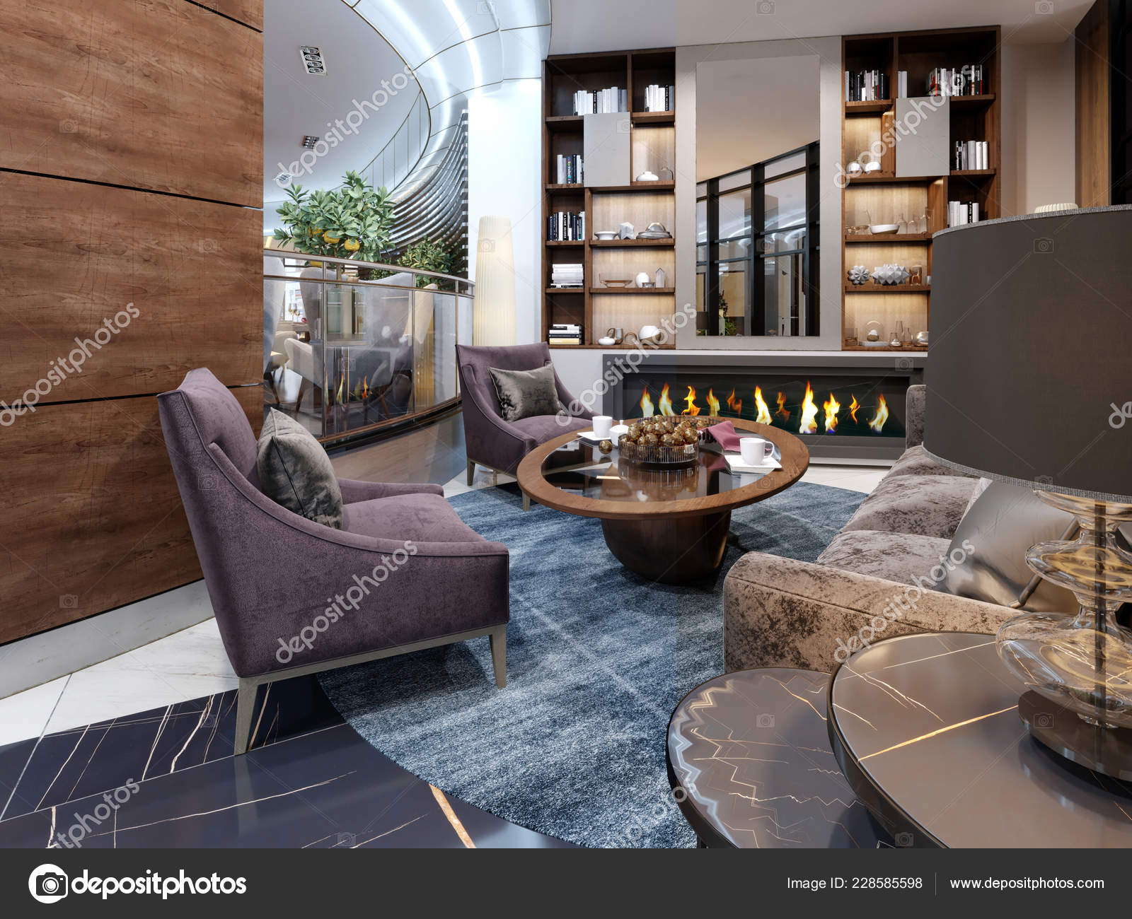 Hotel Lobby Fireplace