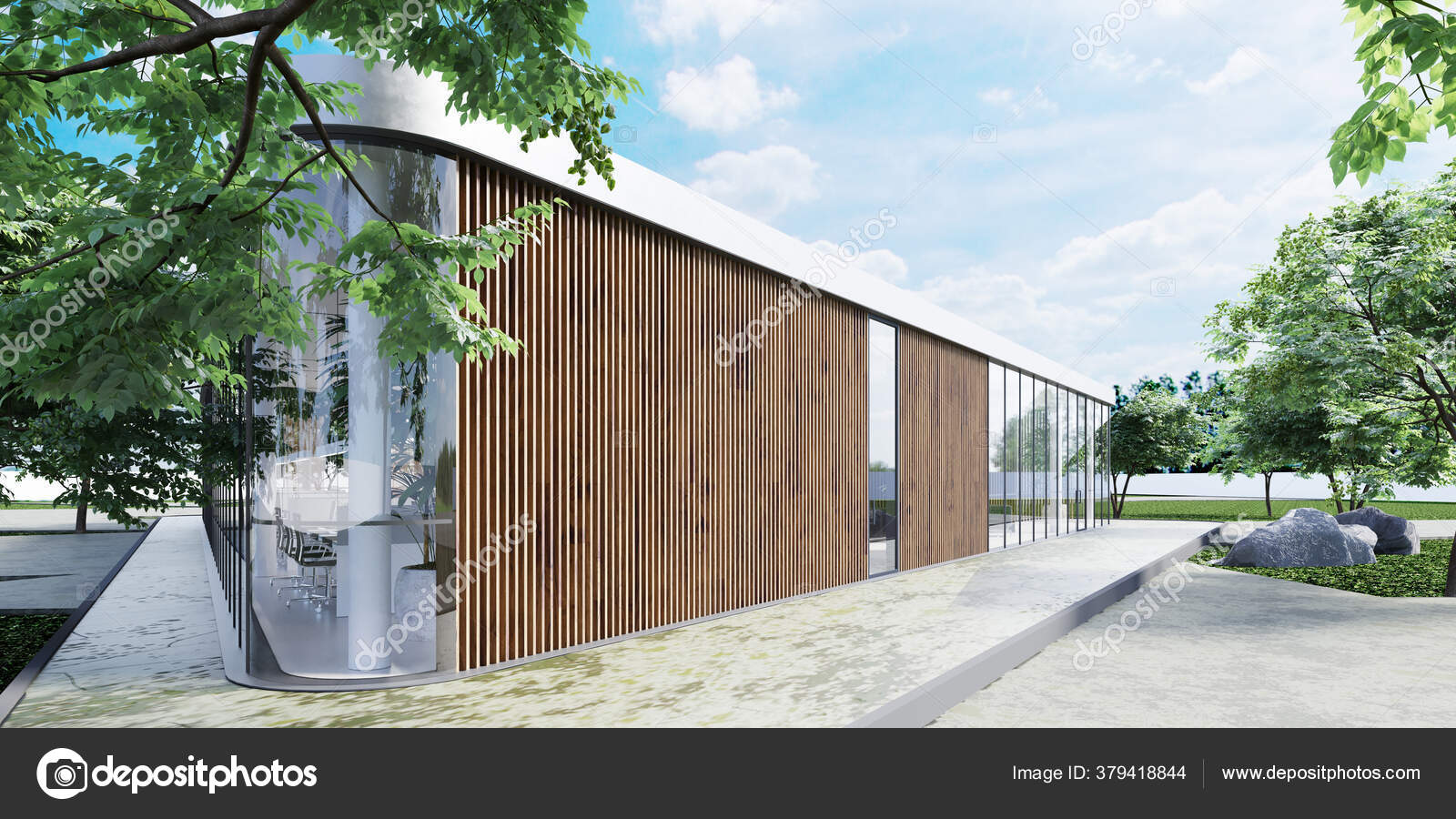 One Story Commercial Building Facade