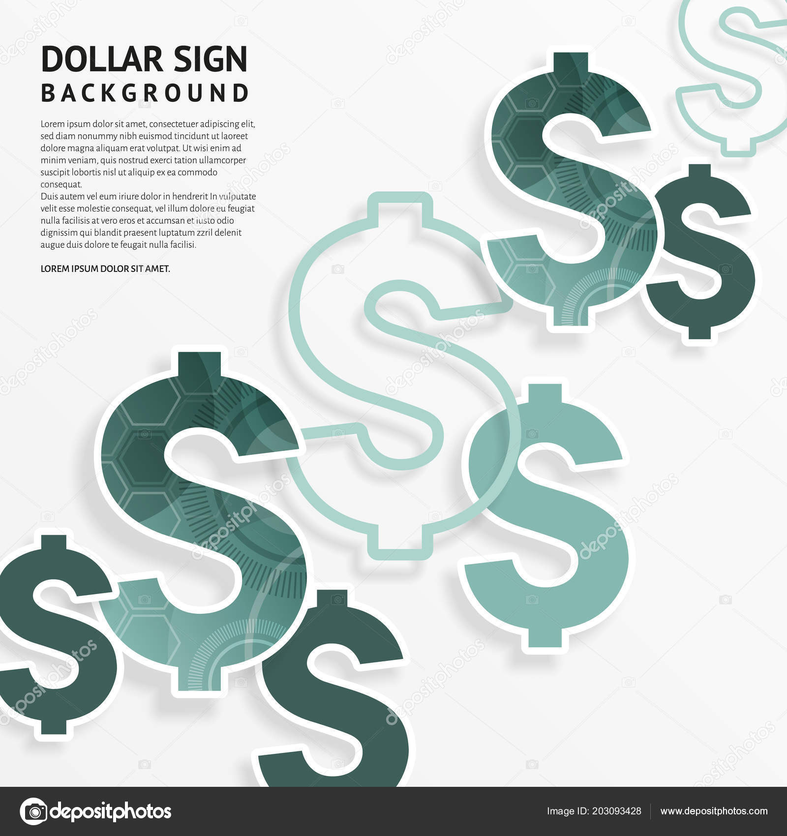 Dollar signs on white background. Vector. Stock Vector Image by ...