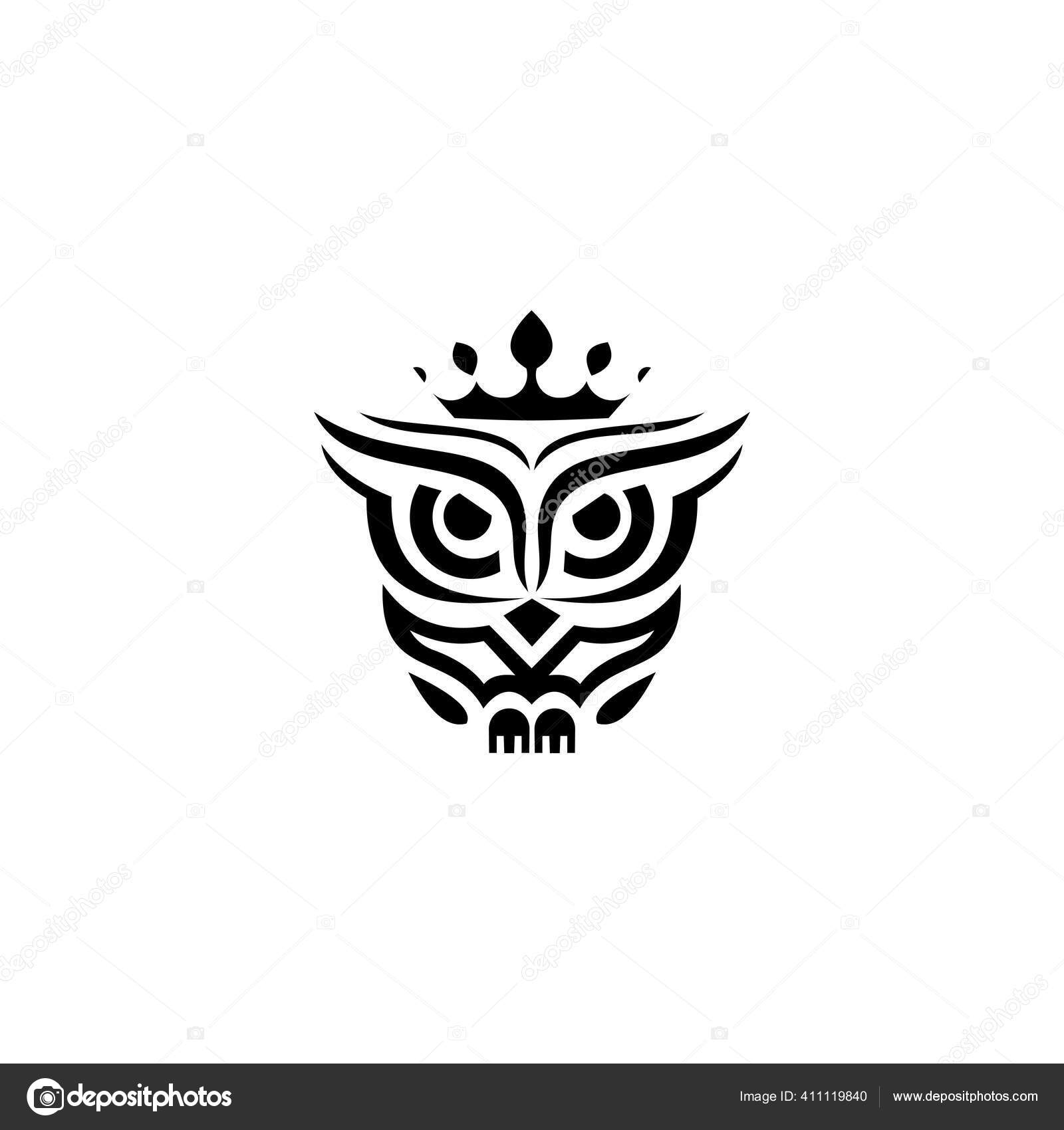Owl Logo Night Hunter Logo Bird Logo Emblem Design White Stock Vector ...