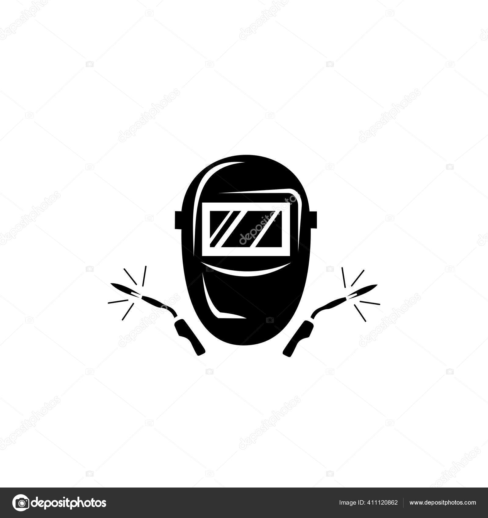 Welding Mask Icon Welding Work Emblem Design White Background Stock ...