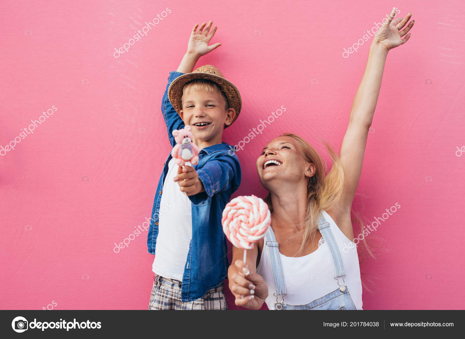 Beautiful Mother Son Colored Backgrounds Stock Photo by ©oneinchpunch ...