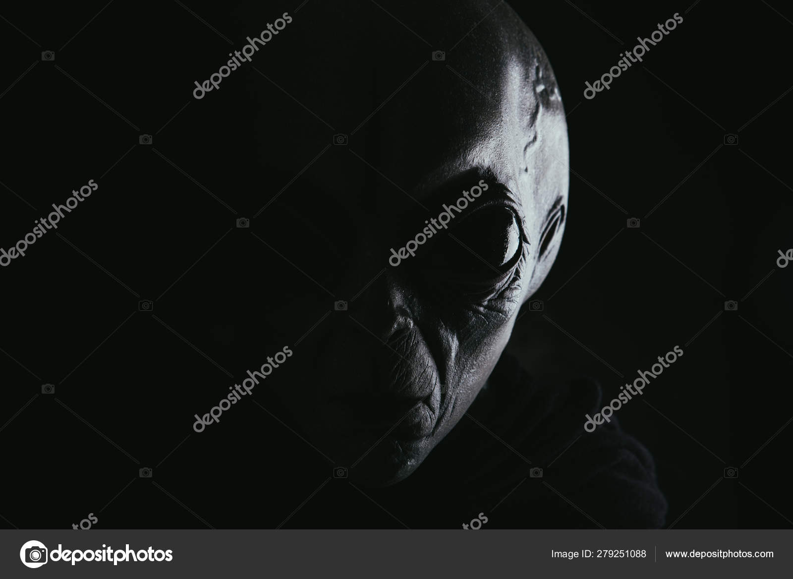 Alien creature has a message for humans. Grey kind humanoid from Stock ...