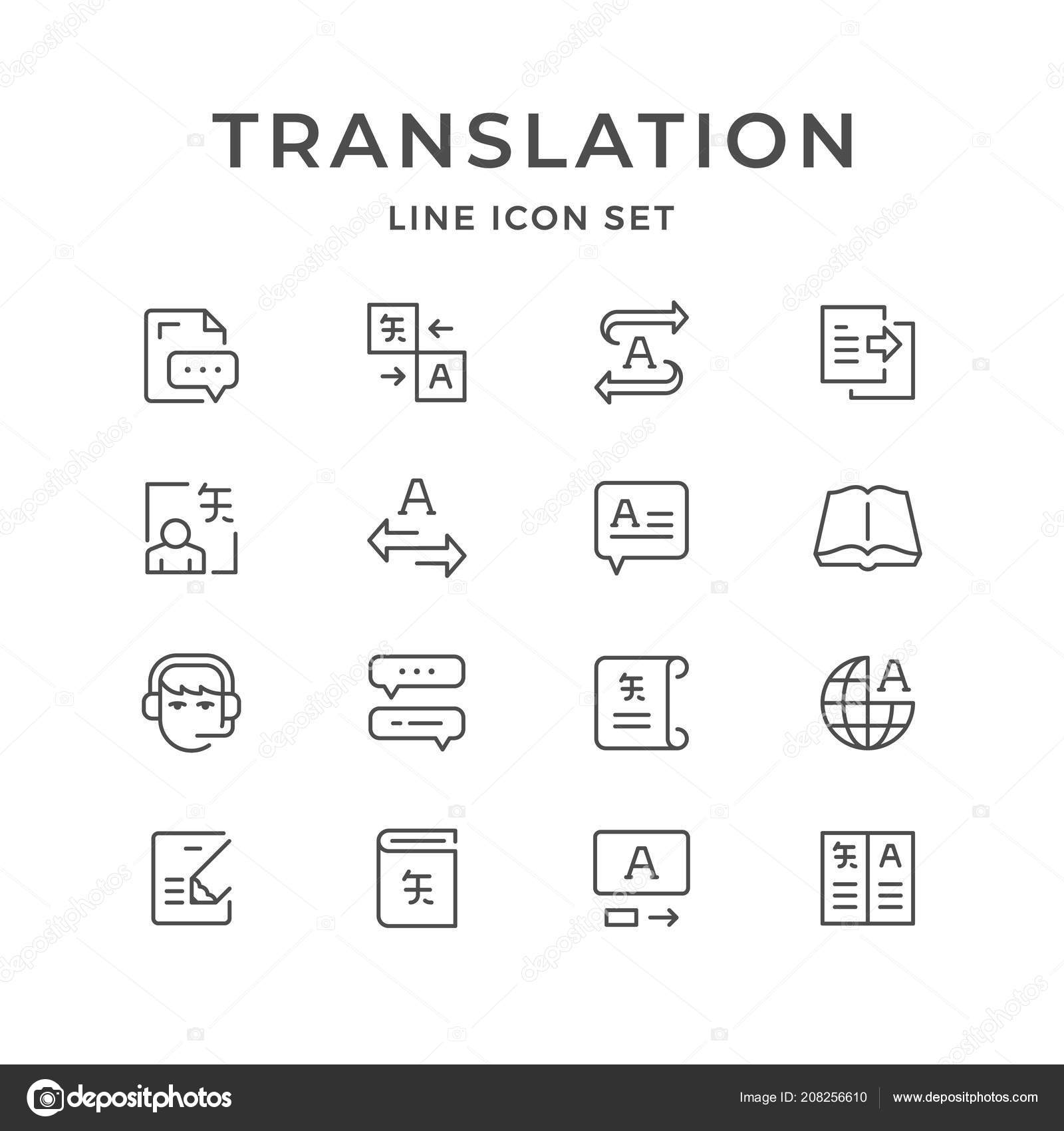 Set line icons of translation Stock Vector Image by ©motorama #208256610
