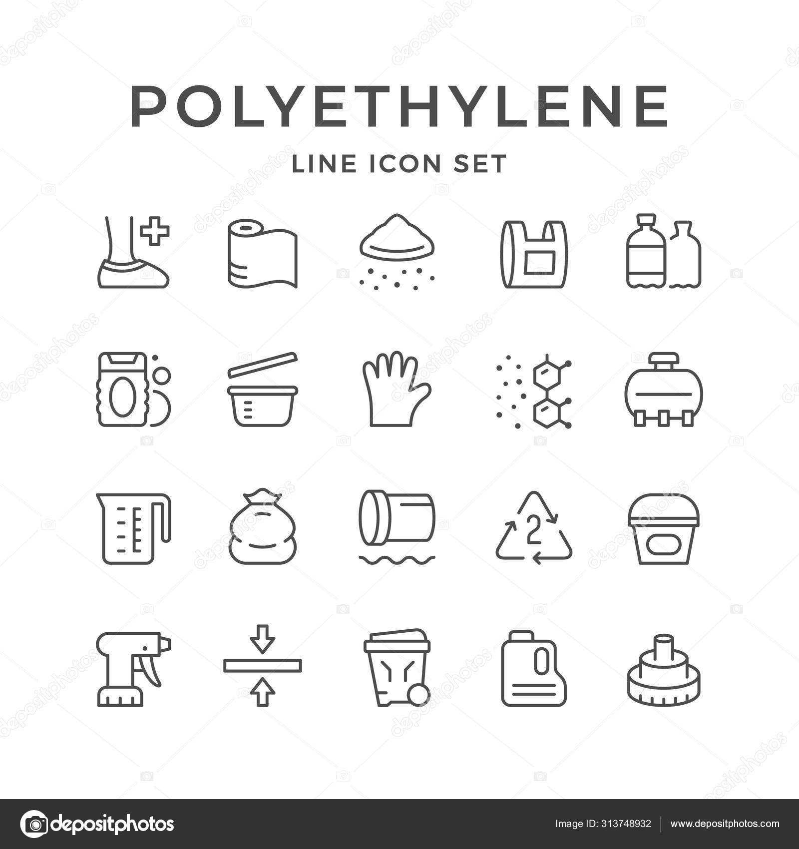 Set line icons of polyethylene or polythene Stock Vector Image by ...