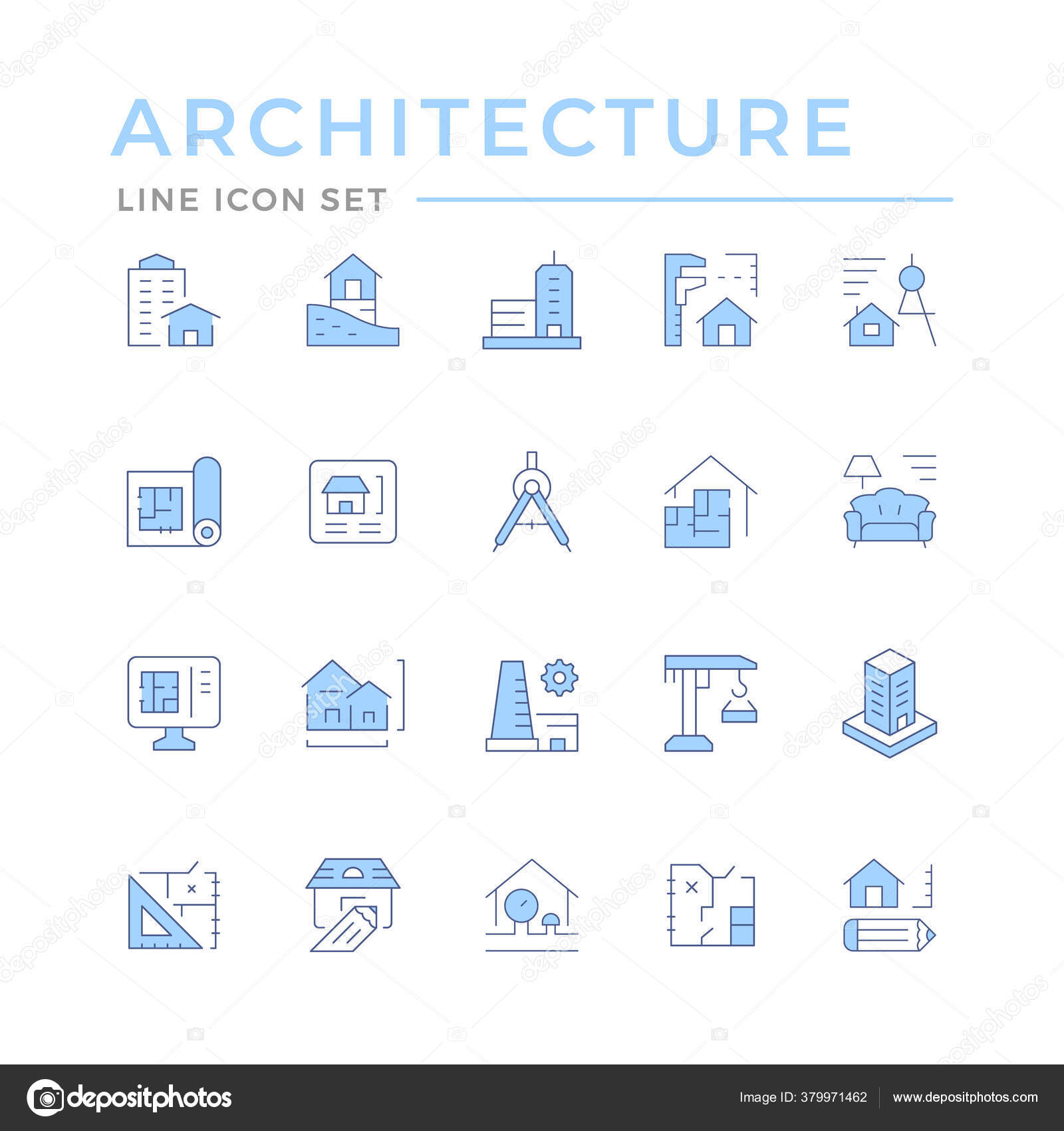 Set color line icons of architecture Stock Vector by ©motorama 379971462