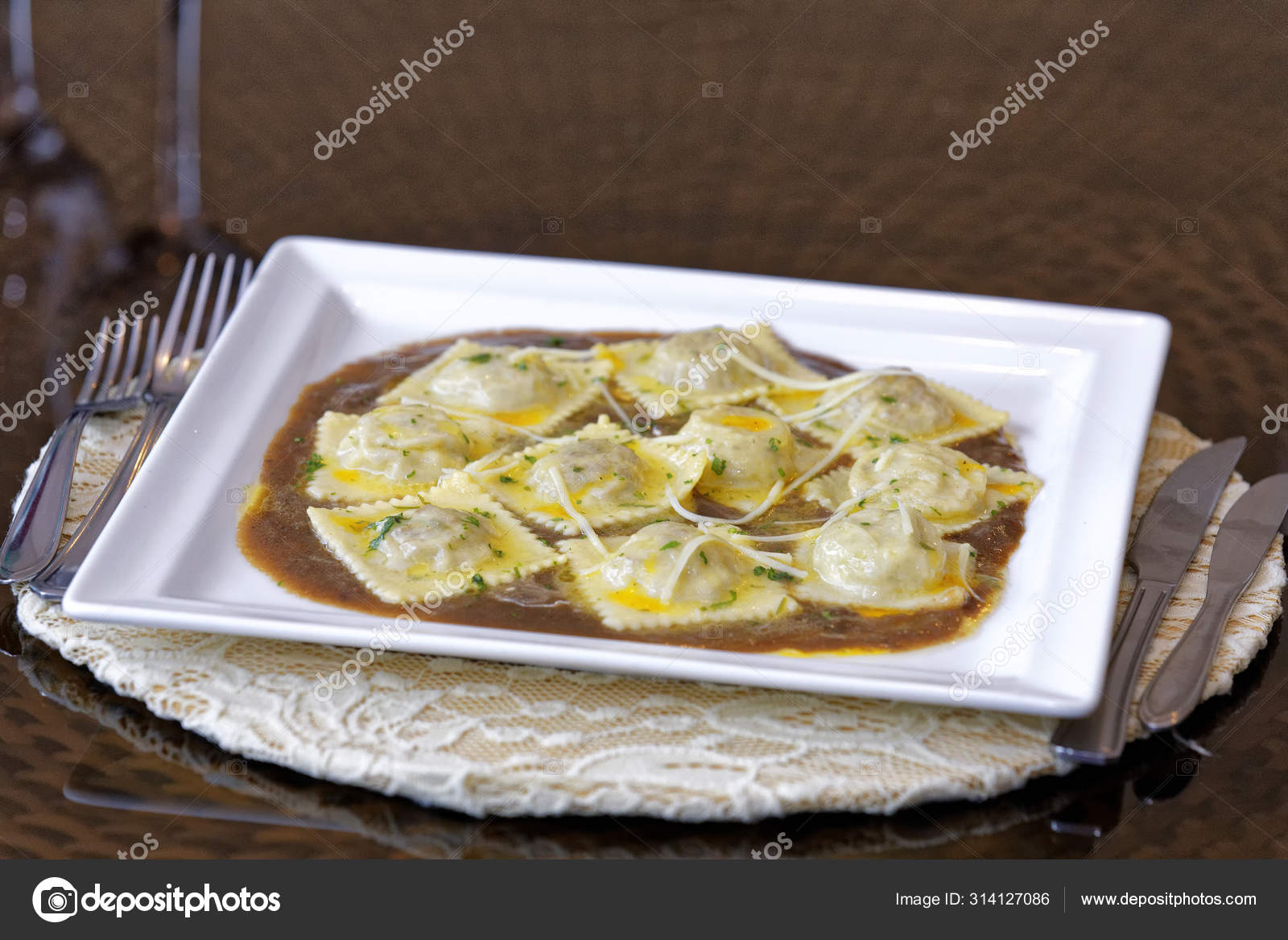 Lamb Ravioli Herbs Parmesan Cheese Stock Photo by ©Marcelo_Moryan 314127086