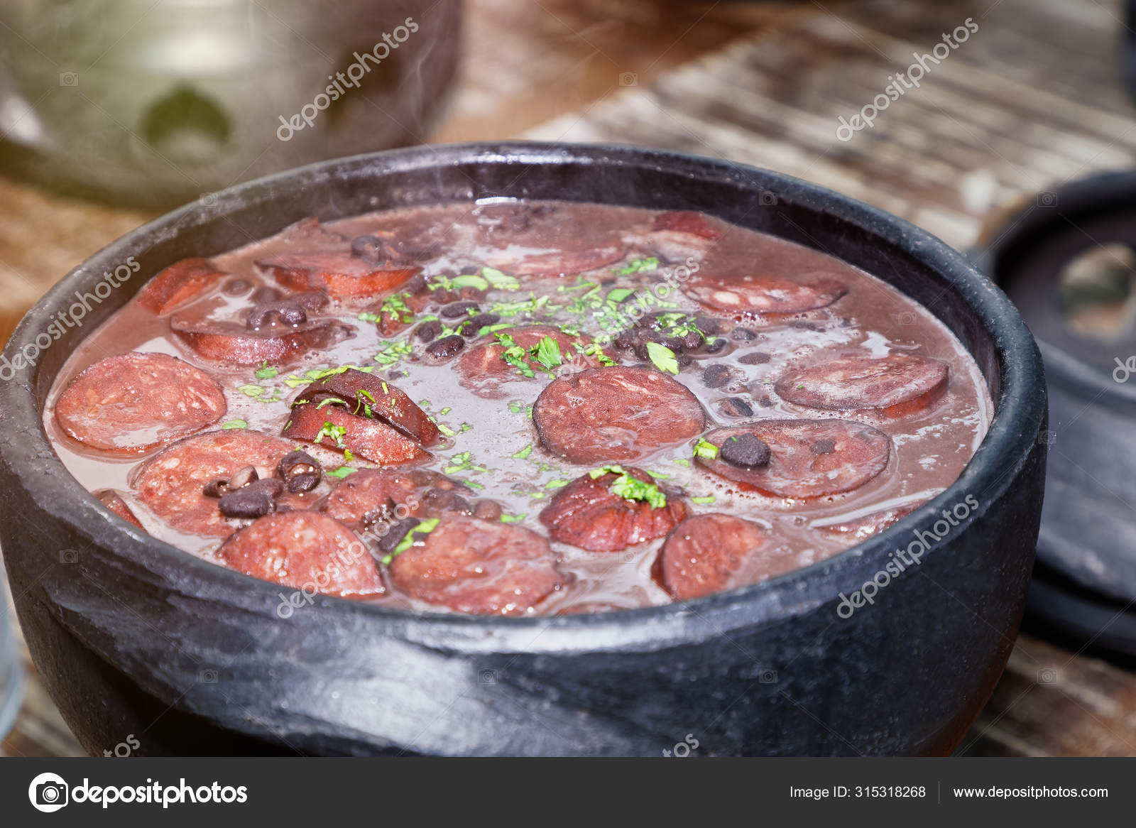 Authentic Brazilian Feijoada Served Clay Pot Stock Photo by ©Marcelo ...