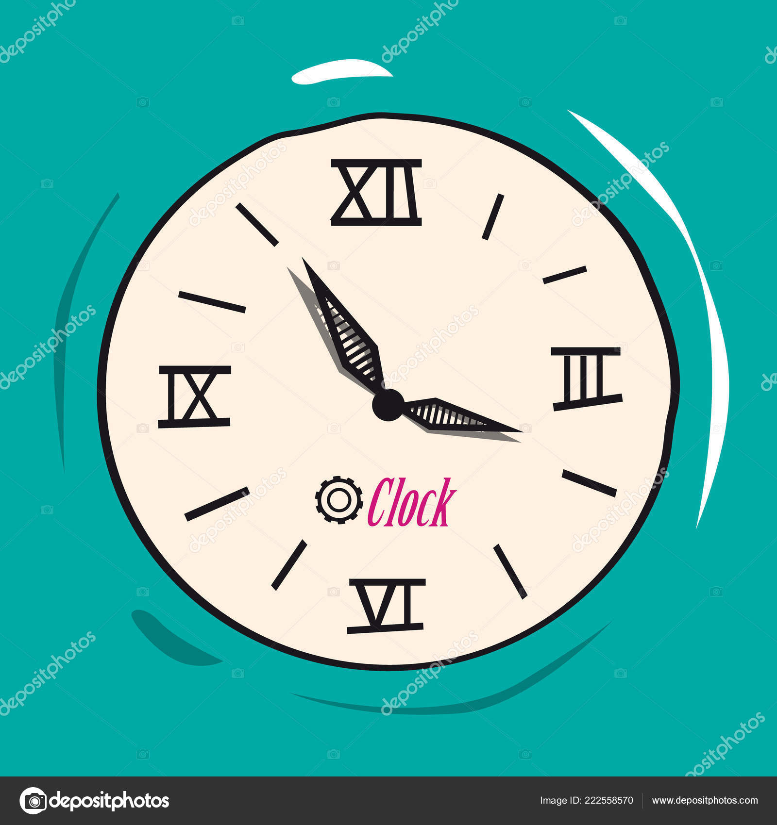 Retro Analog Flat Clock Vector Illustration Stock Vector by ©mejn ...
