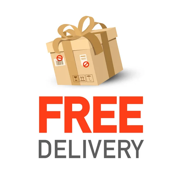 Free Delivery Design with Parcel on Van Car - Cargo Tranportation ...
