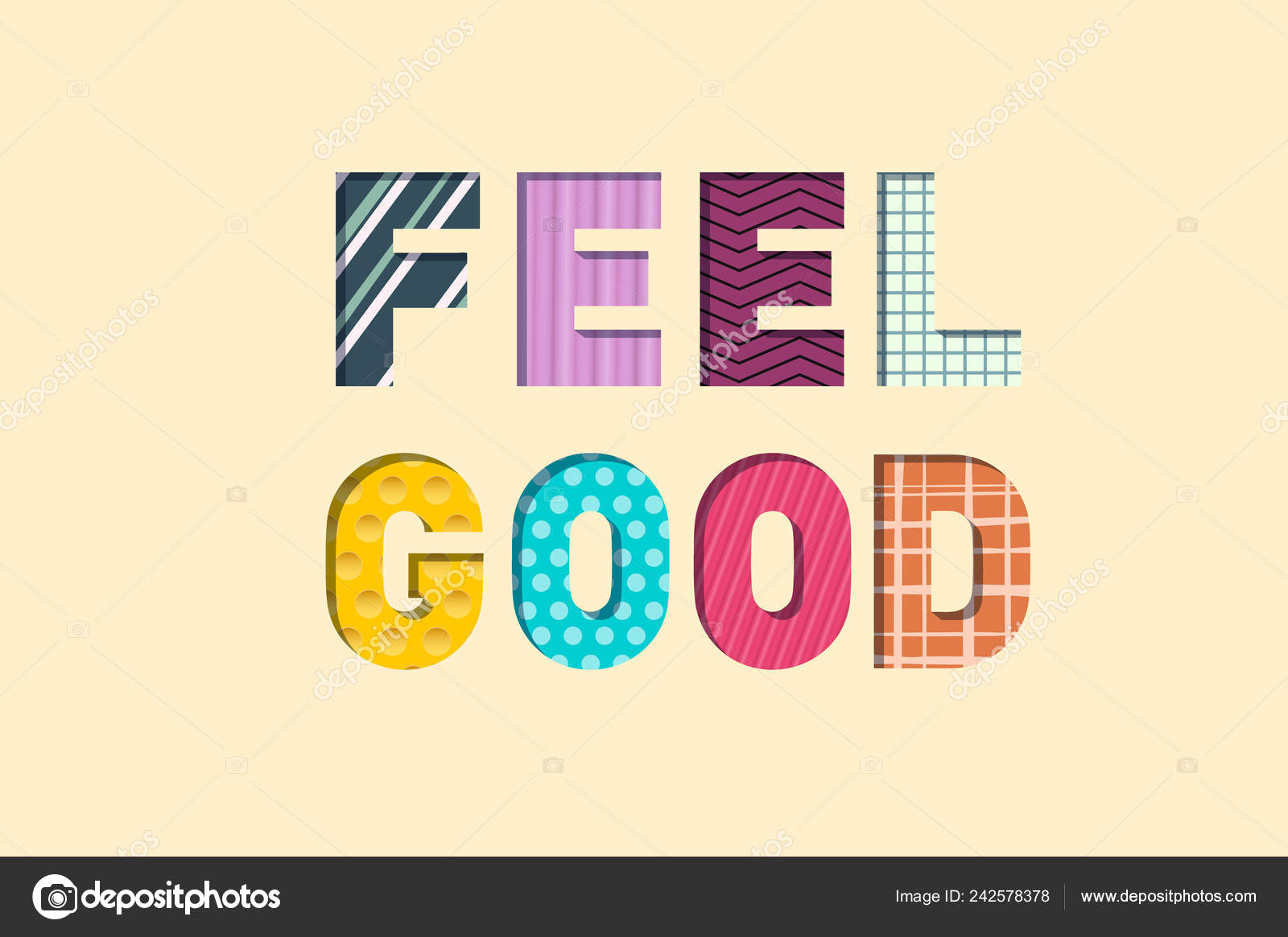 Feel Good Paper Cut Letters Feeling Well Concept Vector Illustration ...