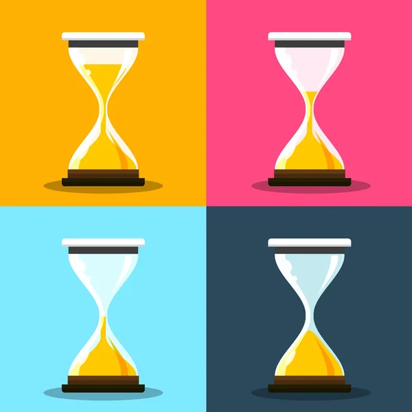 Sandclock Clock Icons Vector Time Symbol Isolated White Background ...