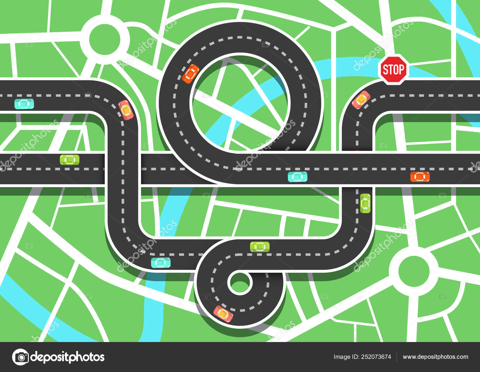 Road Top View Vector