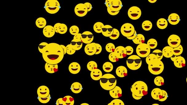 Animation of falling happy large emoji from top to bottom. — Stock ...